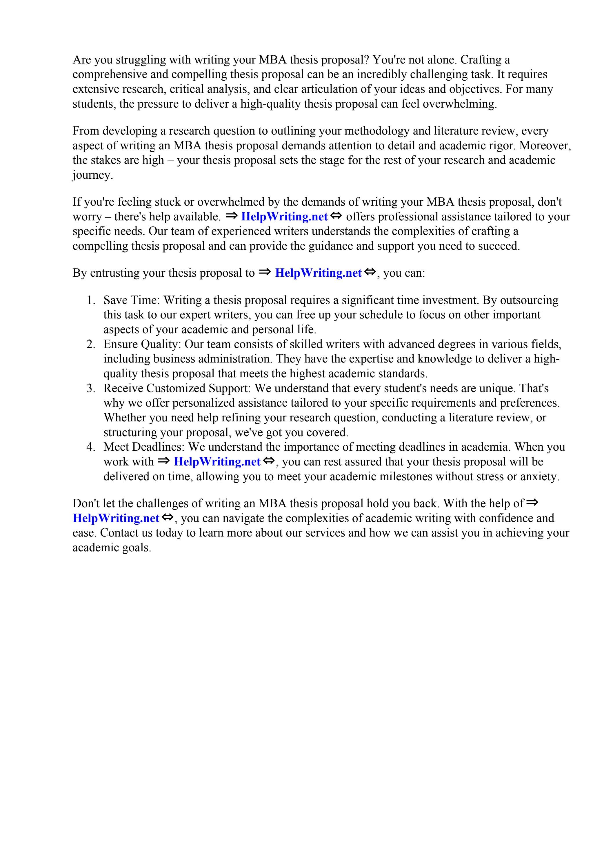 Mba Thesis Proposal Sample by University of Alabama in Huntsville - Issuu