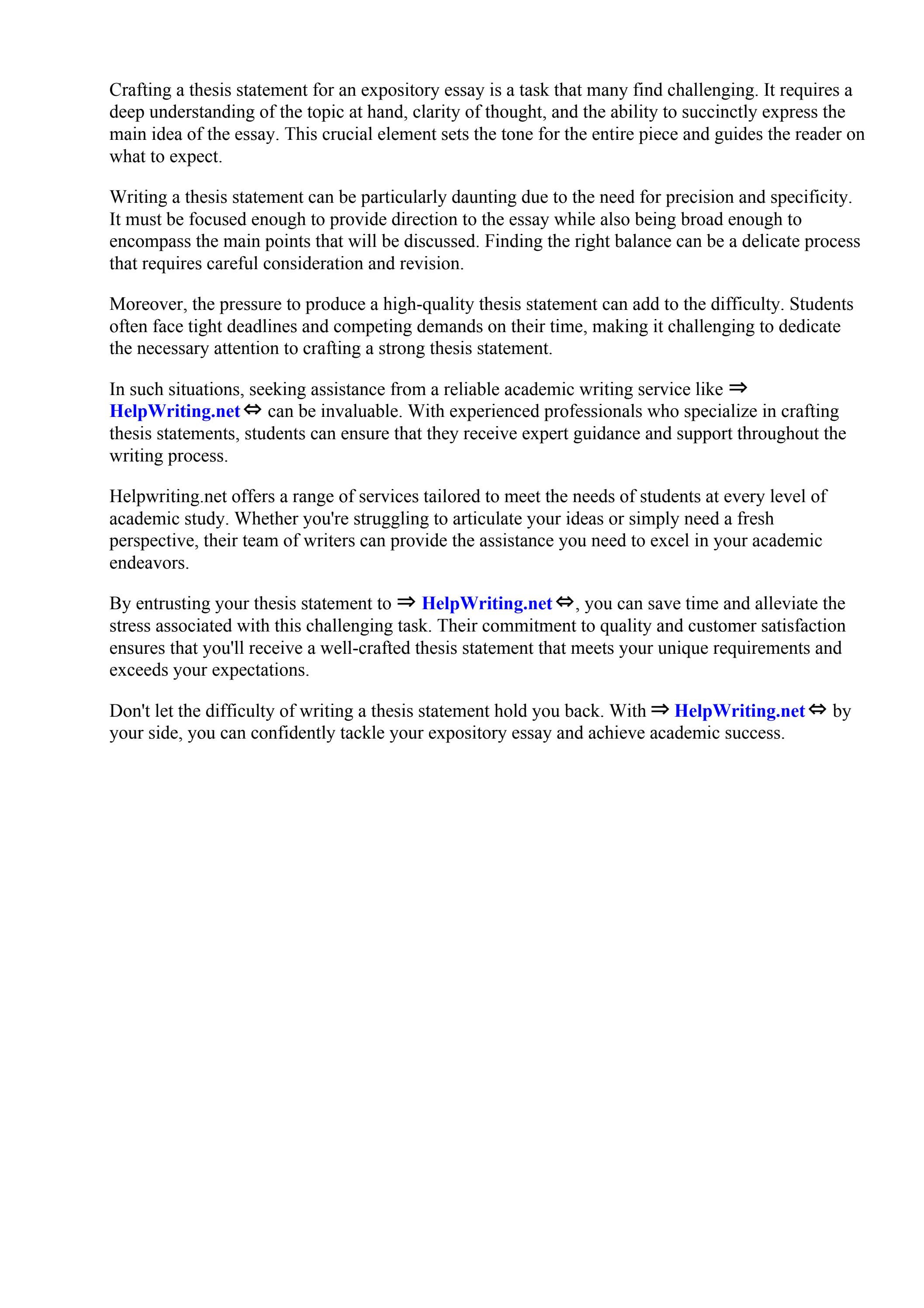 How To Write A Thesis Statement In An Expository Essay by Firelands ...