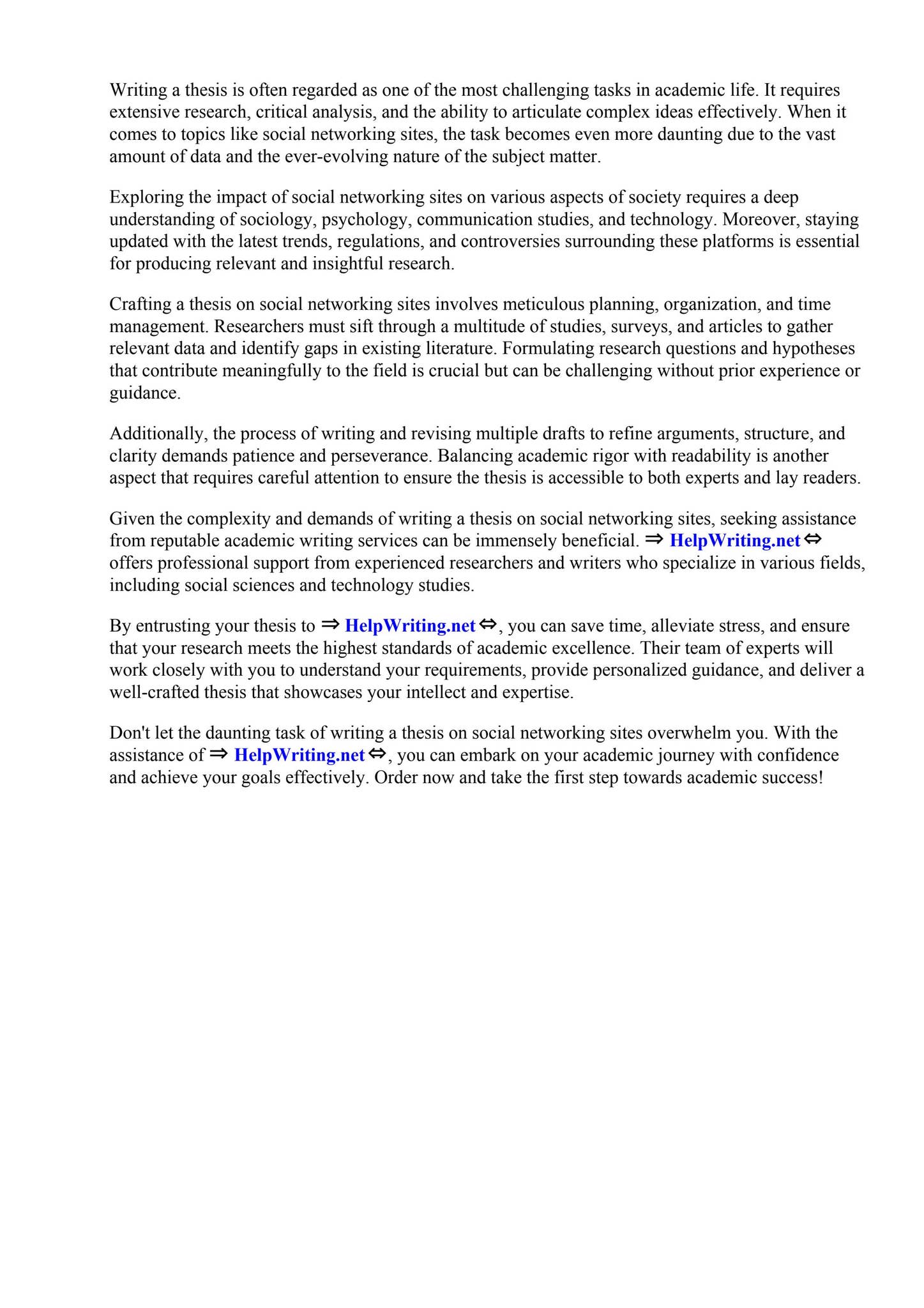 Thesis Sample Social Networking Sites by Daemen College - Issuu