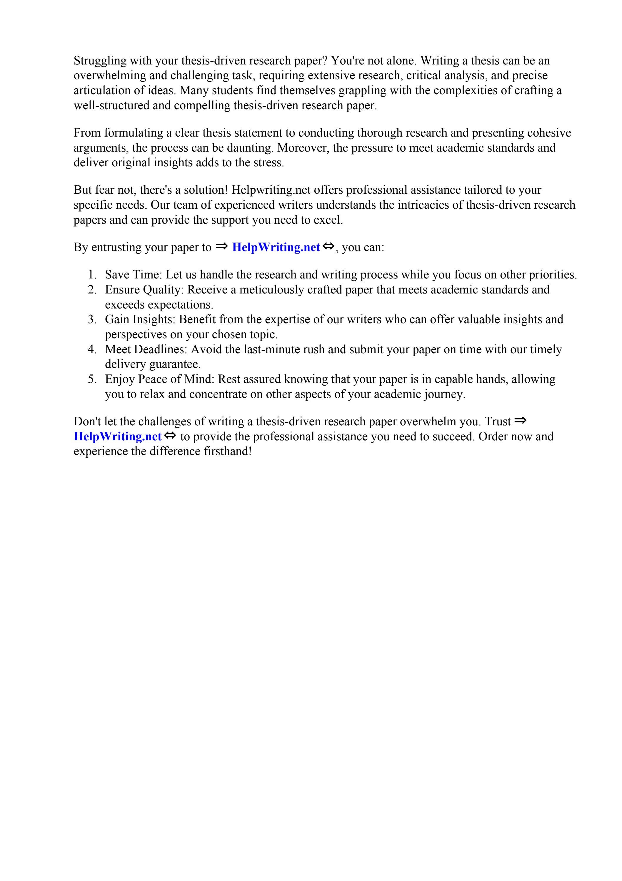 Thesis Driven Research Paper Topics by Richmond Community College - Issuu