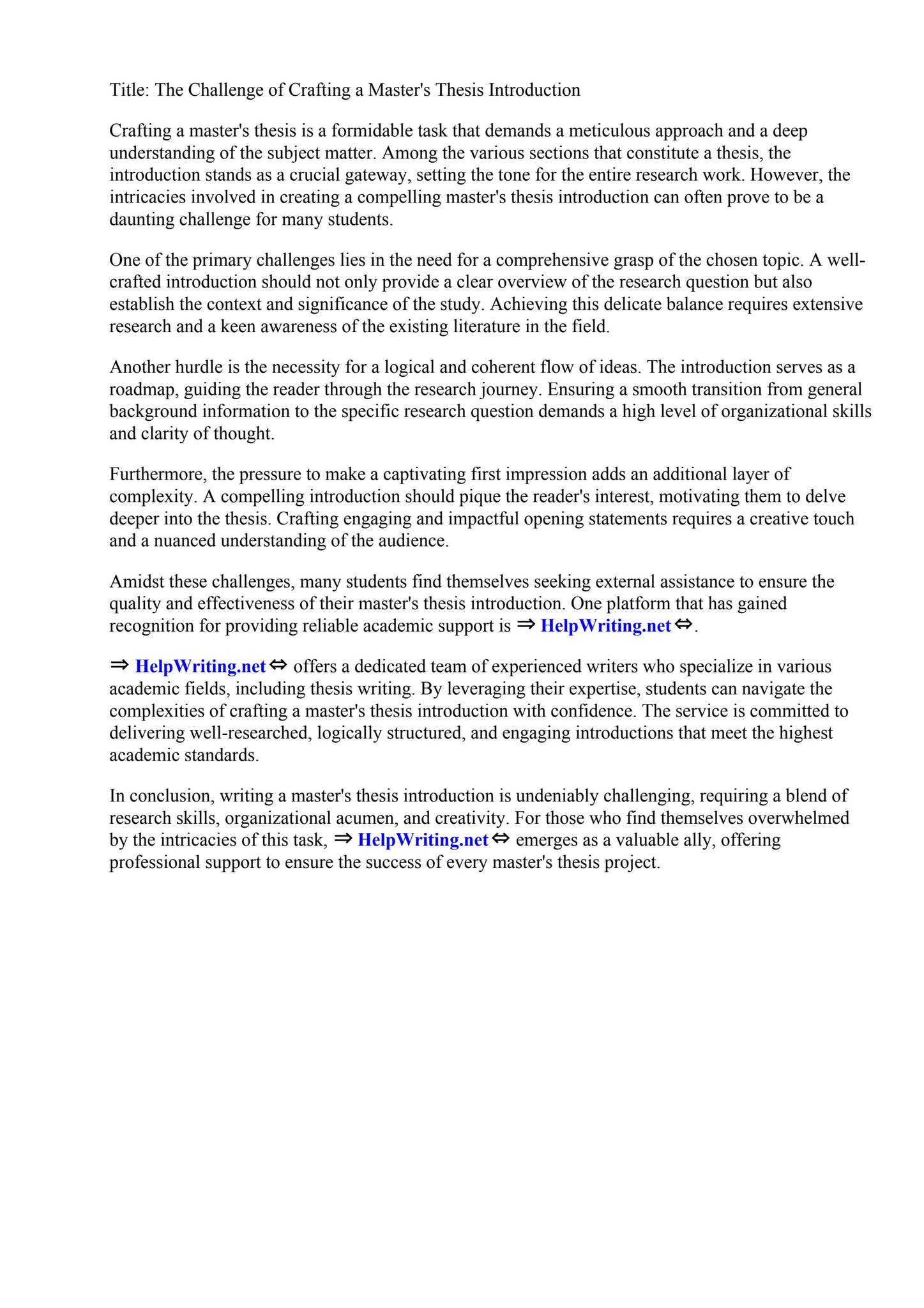 How To Write Ma Thesis Introduction by Bucks County Community College ...