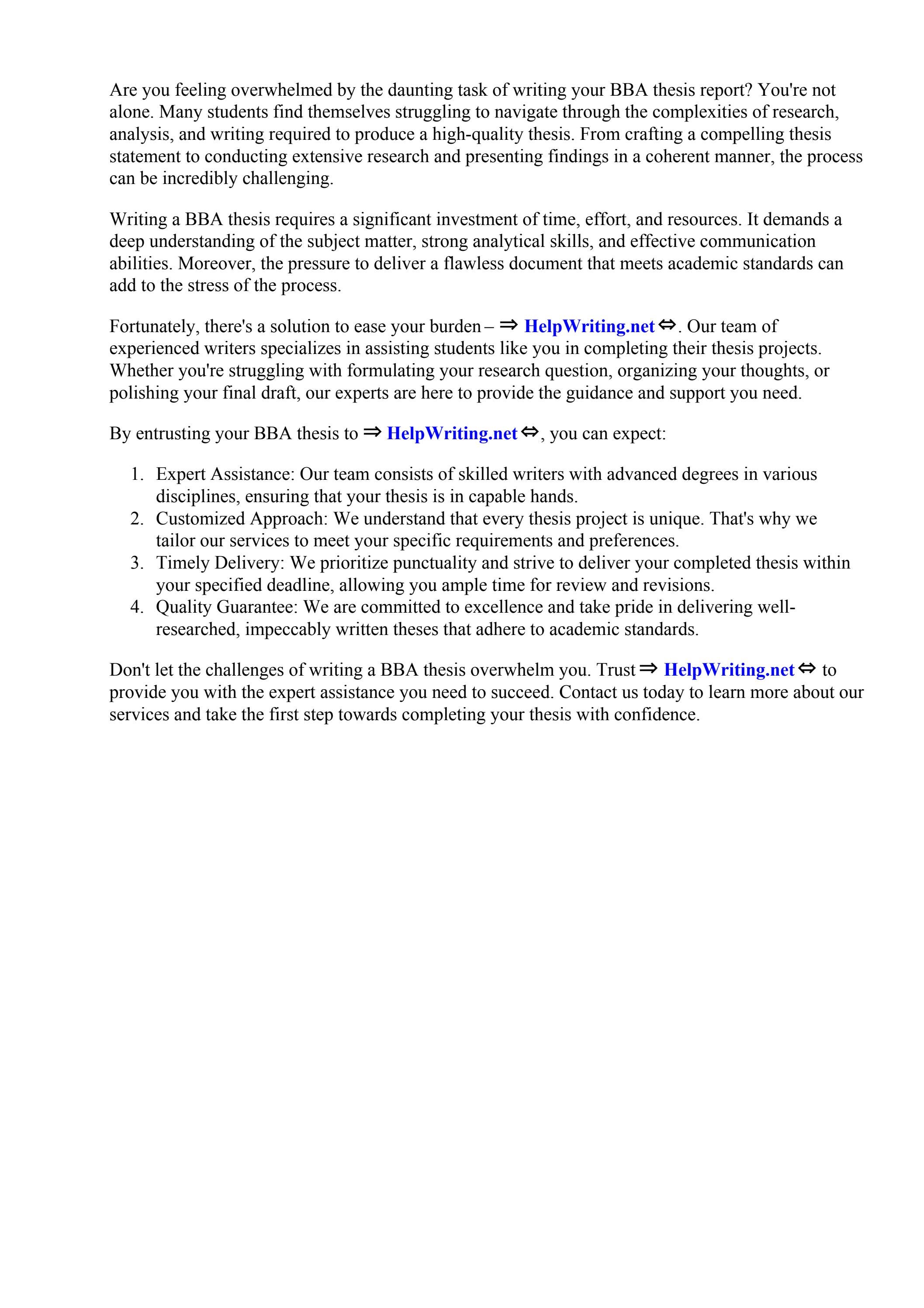 Bba Thesis Report by Kaskaskia College - Issuu