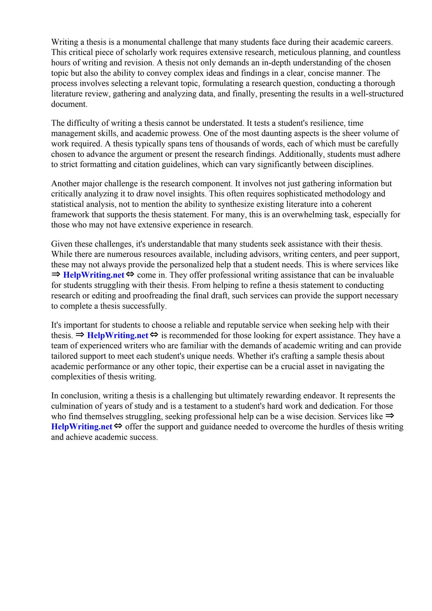 Sample Thesis About Academic Performance by Ottawa University - Issuu