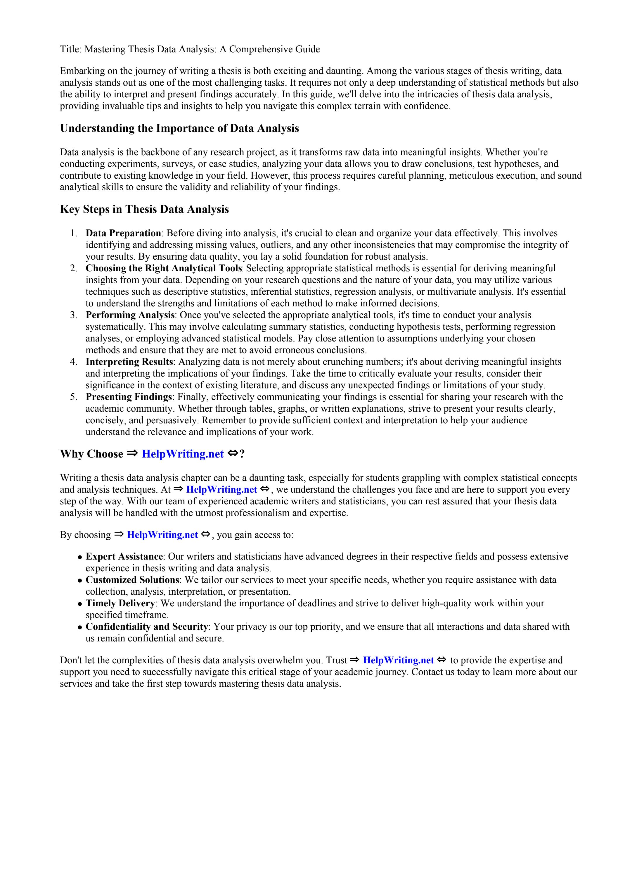 How To Write A Thesis Data Analysis by Queensborough Community College ...