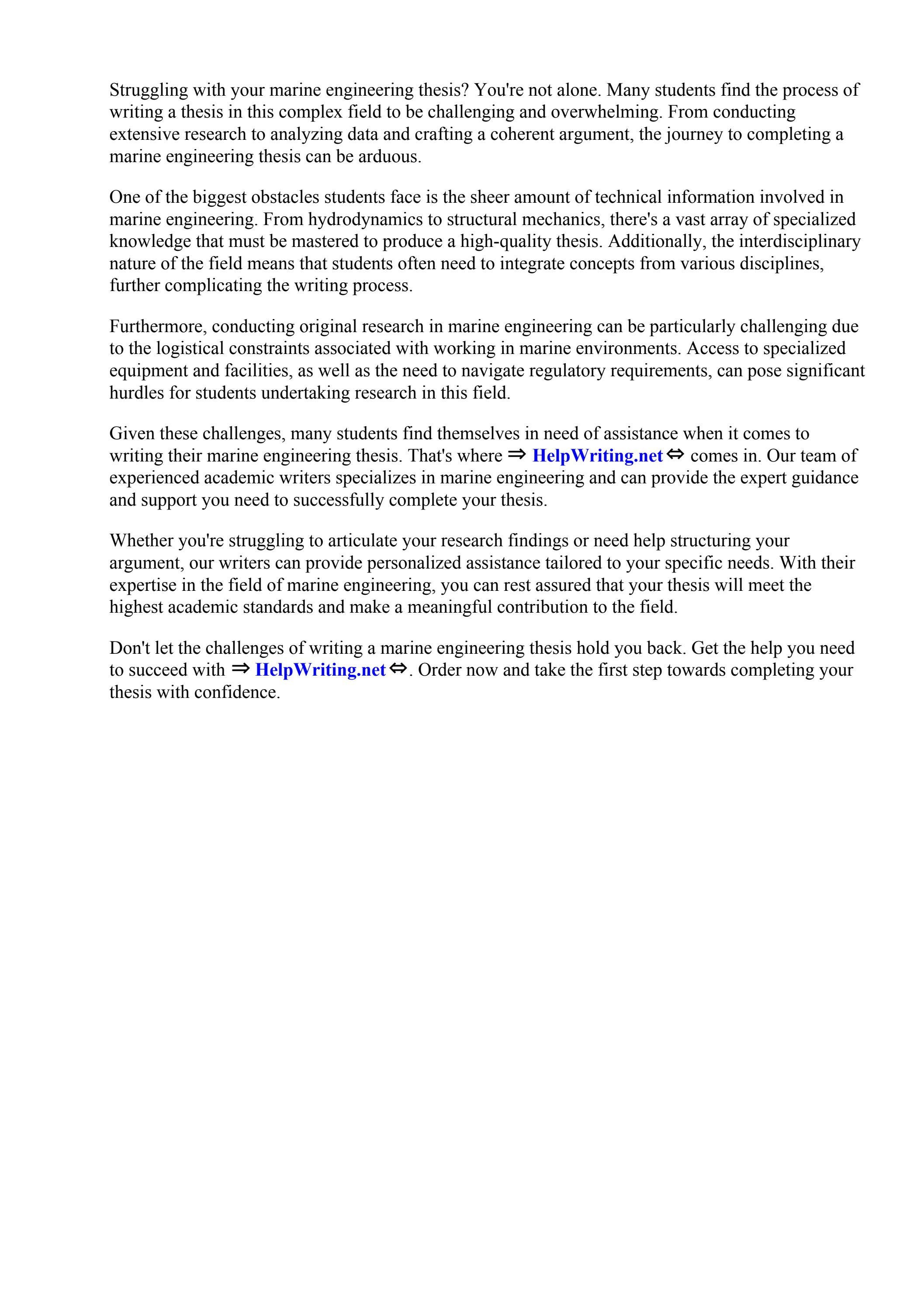 Marine Engineering Thesis Examples by Florida State University - Issuu