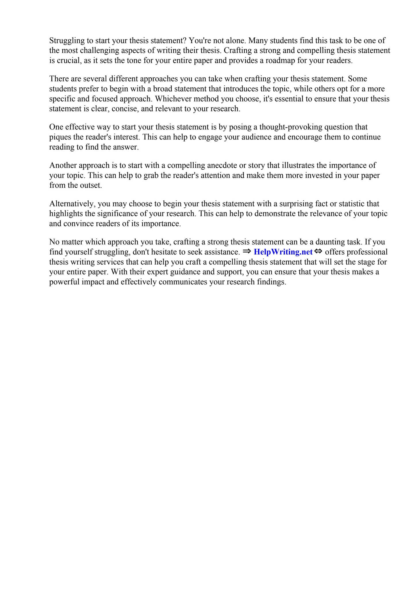 Different Ways To Start A Thesis Statement by Lamar State College ...