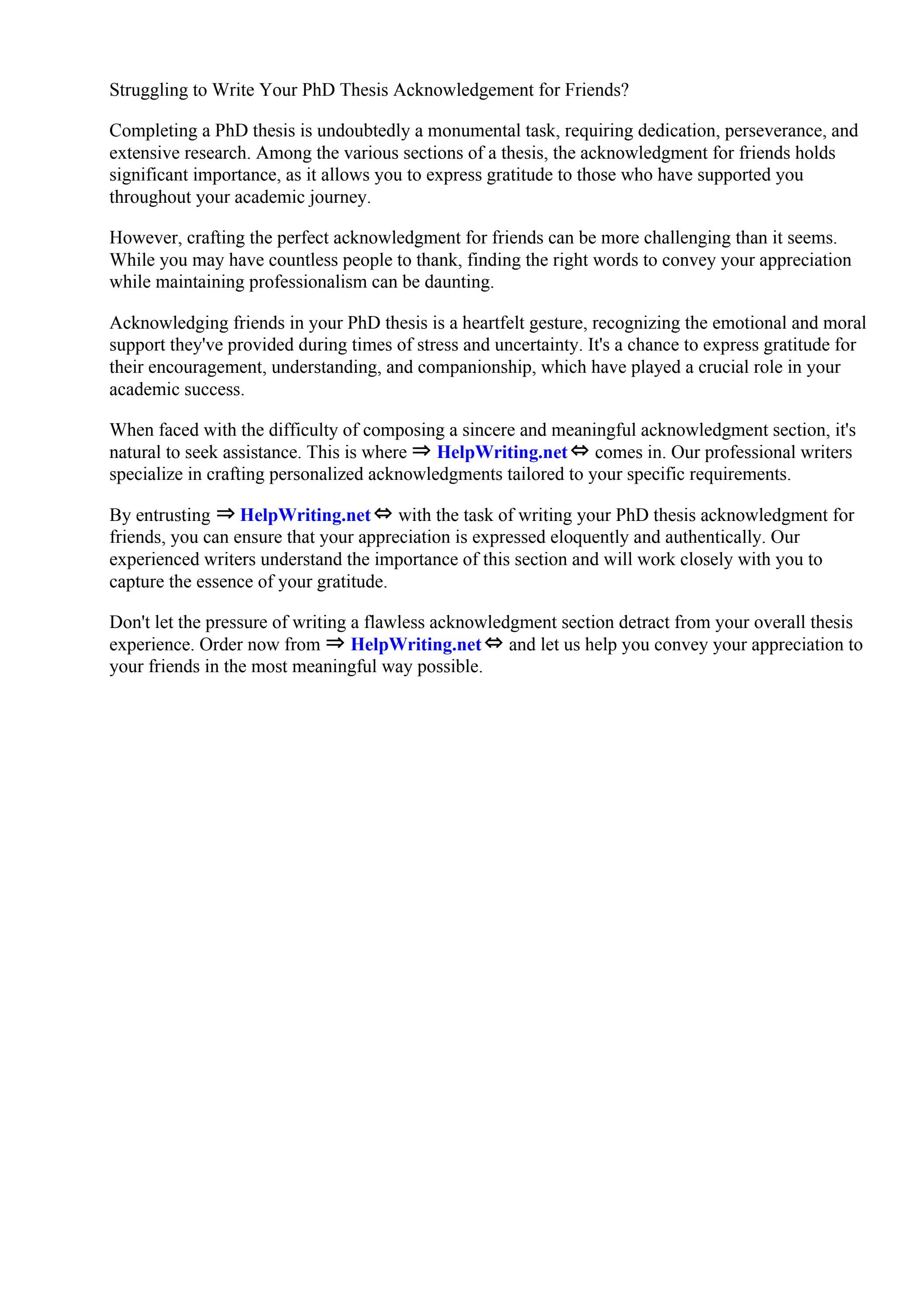 Phd Thesis Acknowledgement Friends by St. Ambrose University - Issuu