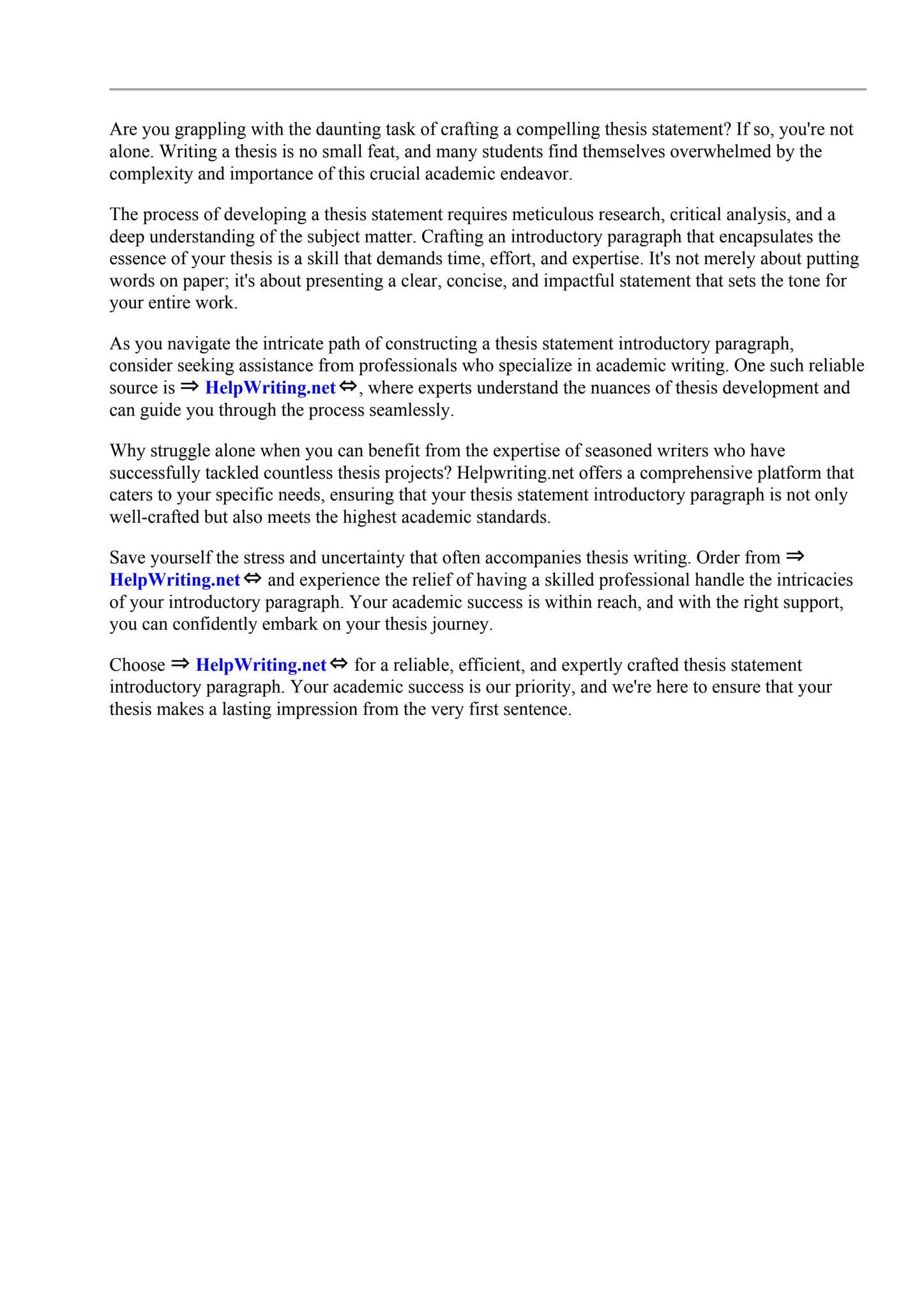 Thesis Statement Introductory Paragraph Examples by Goddard College - Issuu