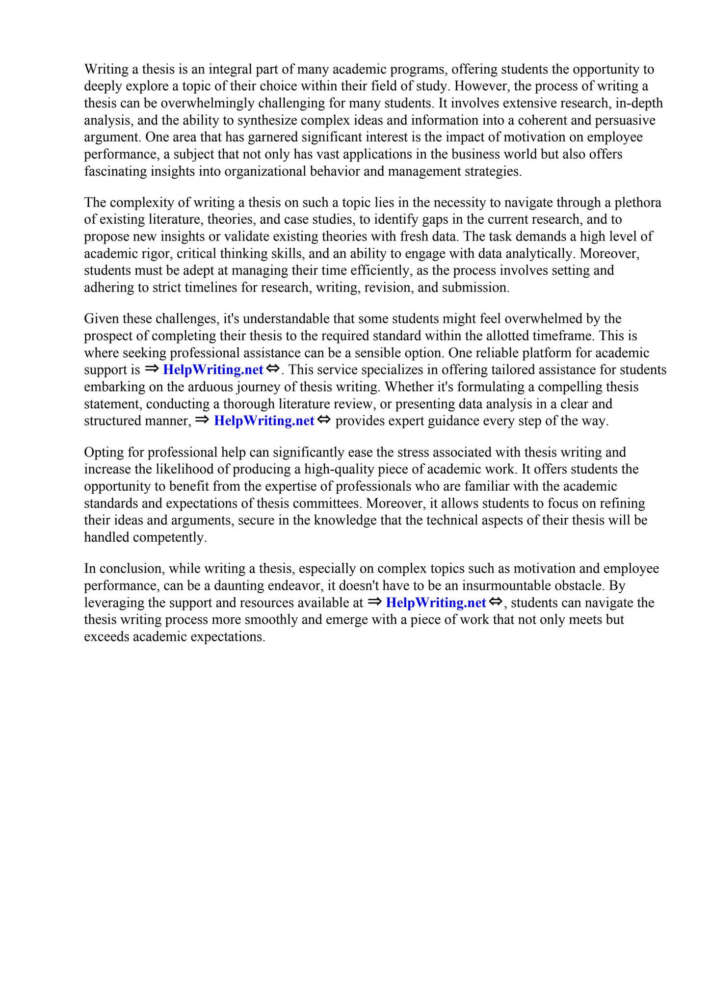 Thesis On Motivation And Employee Performance Pdf by Marshall ...