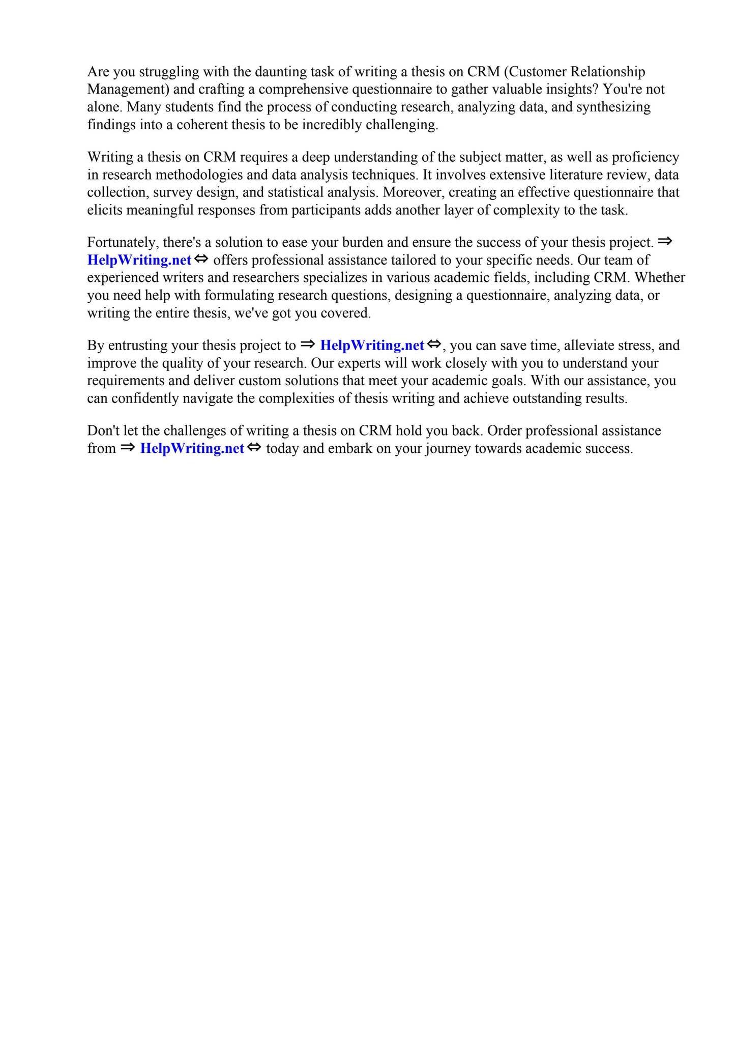 Crm Thesis+Questionnaire by Northampton Community College - Issuu