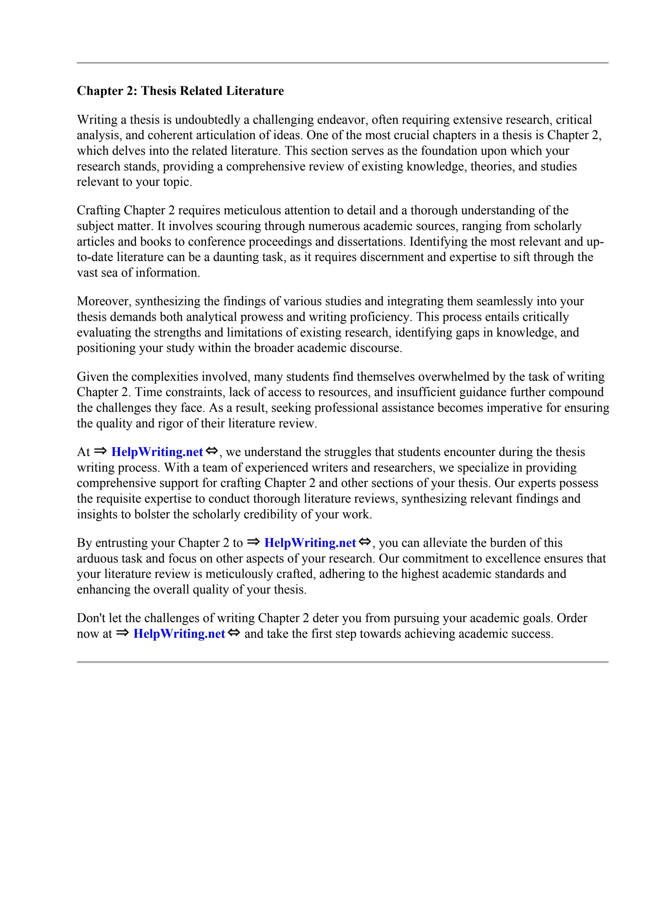 Chapter 2 Thesis Related Literature by St. Mary's Seminary and ...