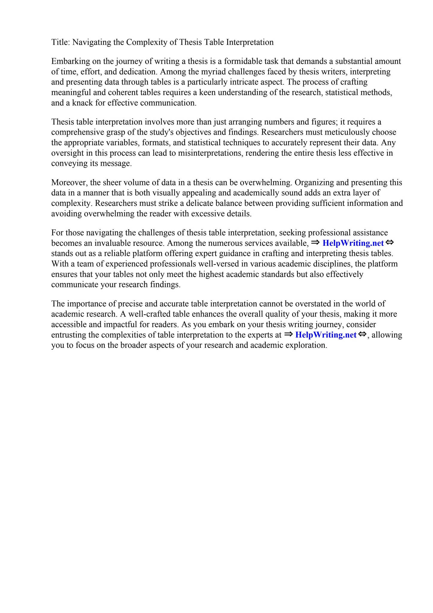Thesis Table Interpretation by Salus University - Issuu