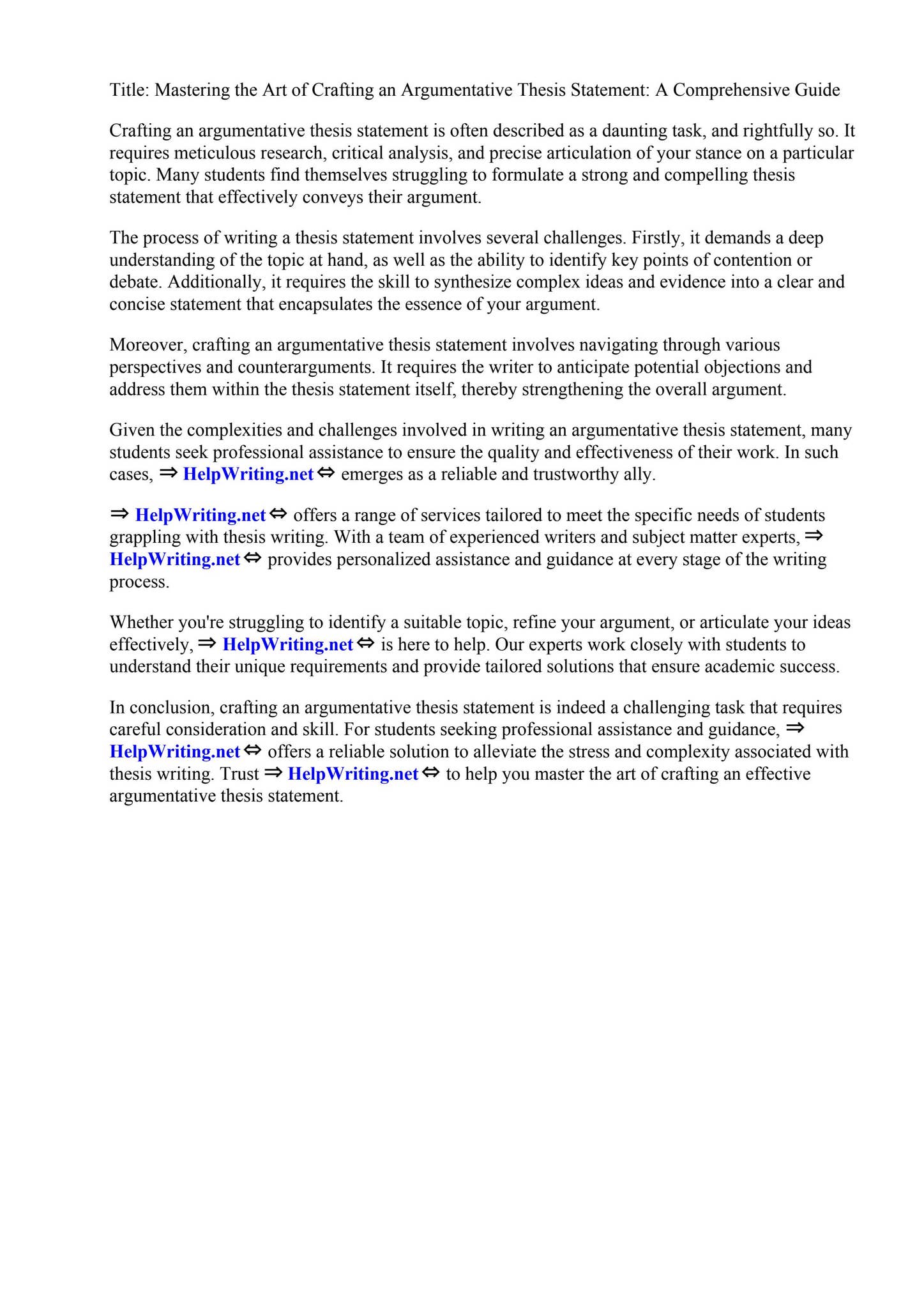 Argumentative Thesis Statement Worksheet by Bryant University - Issuu