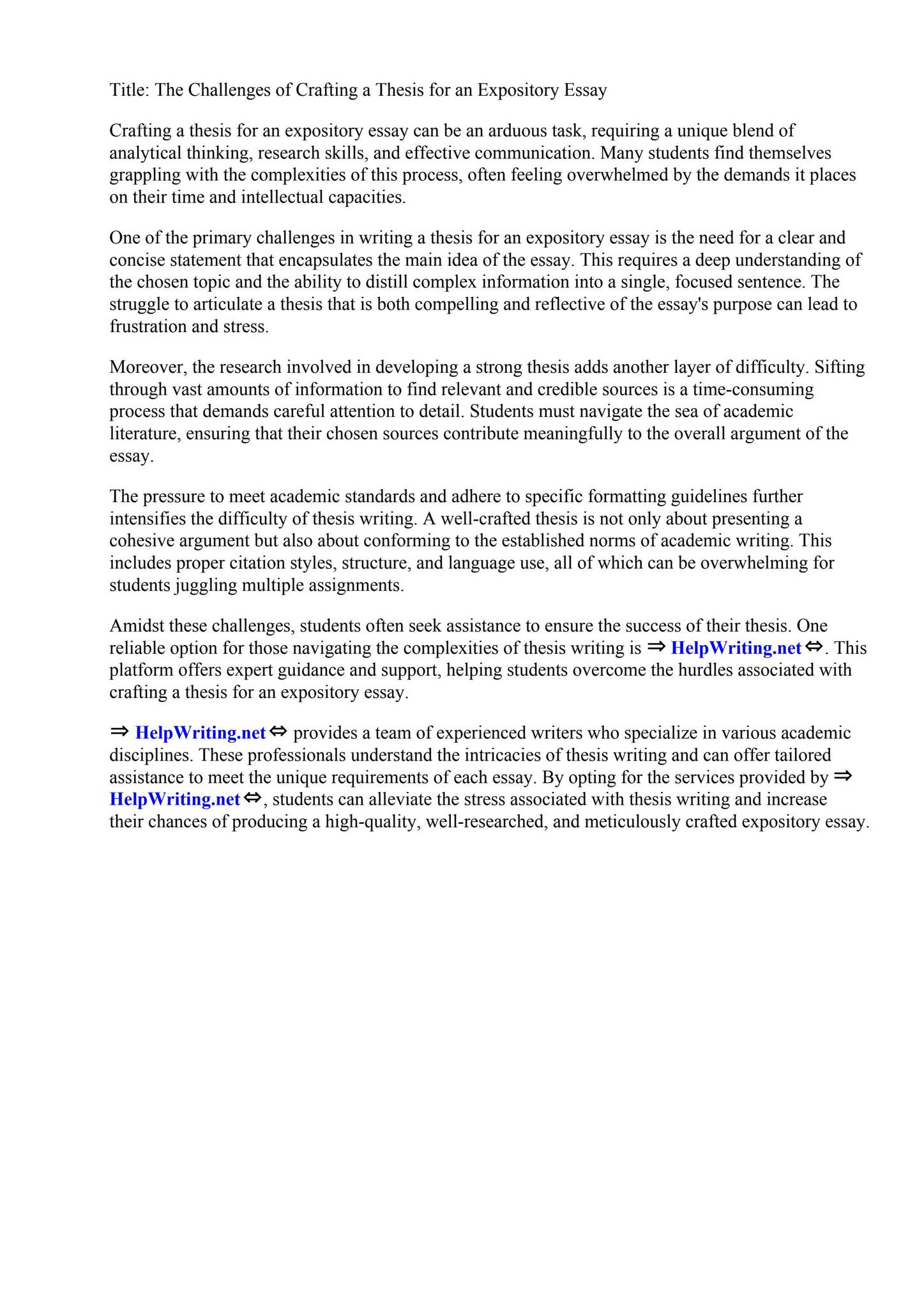 How To Write A Thesis For An Expository Essay by Bay Mills Community ...