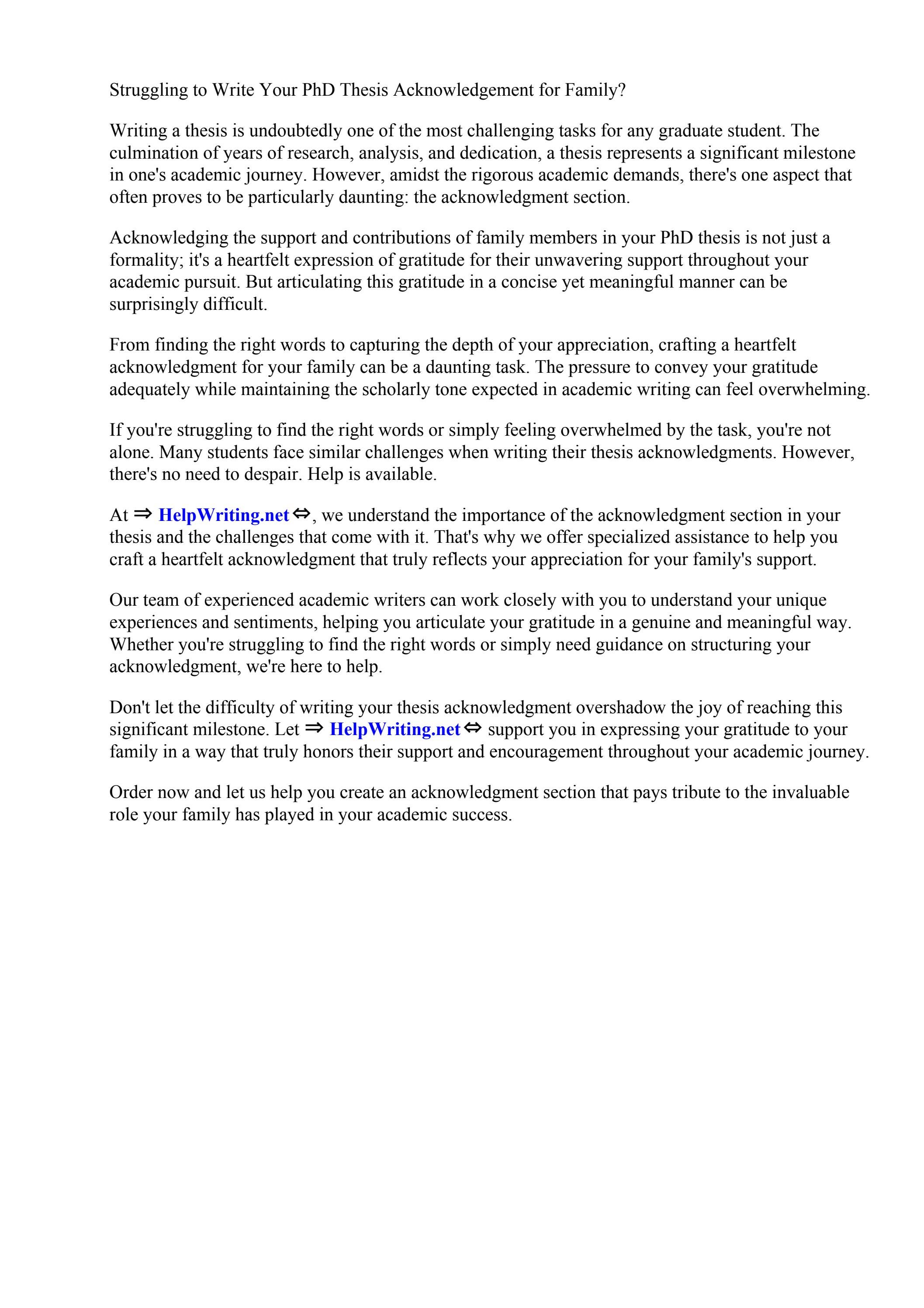 Phd Thesis Acknowledgement Family by Frostburg State University - Issuu