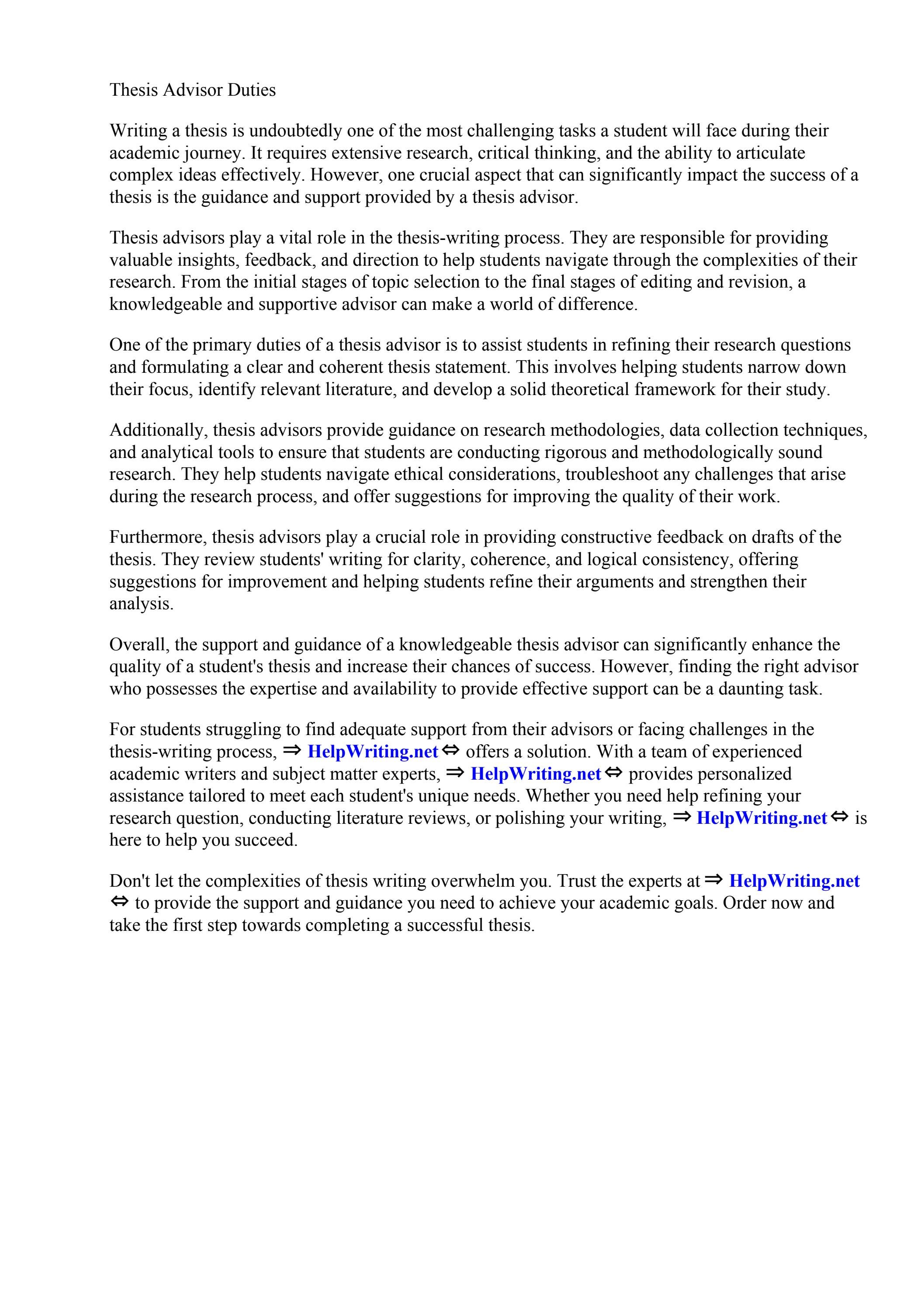 Thesis Advisor Duties by University of Arkansas Pulaski Technical ...