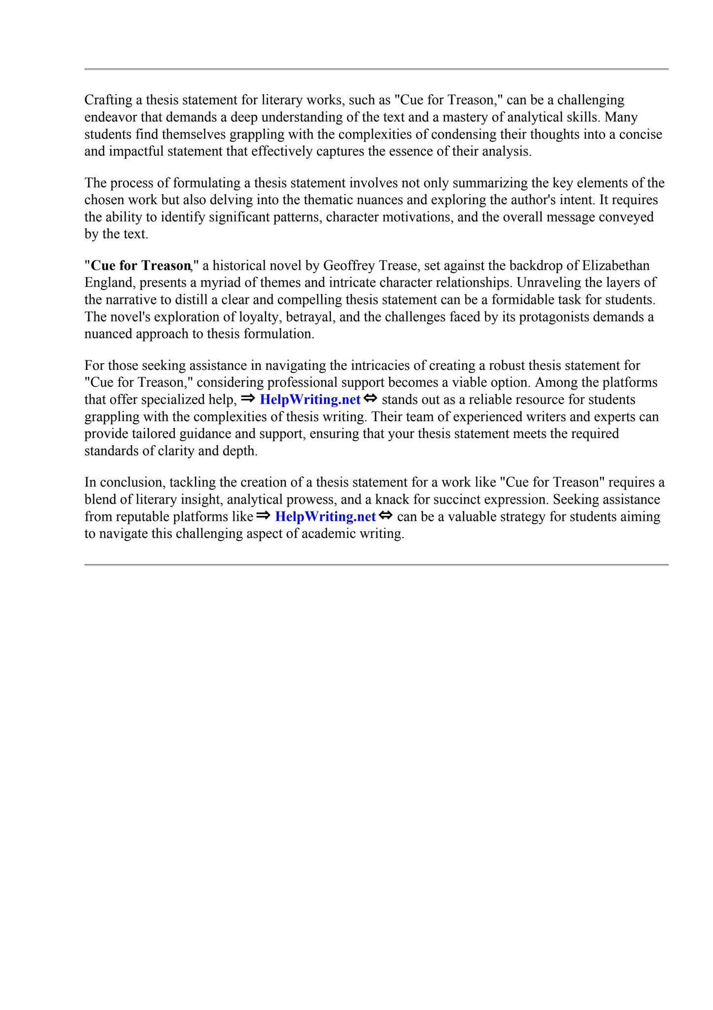 Thesis Statement For Cue For Treason by University of New England - Issuu
