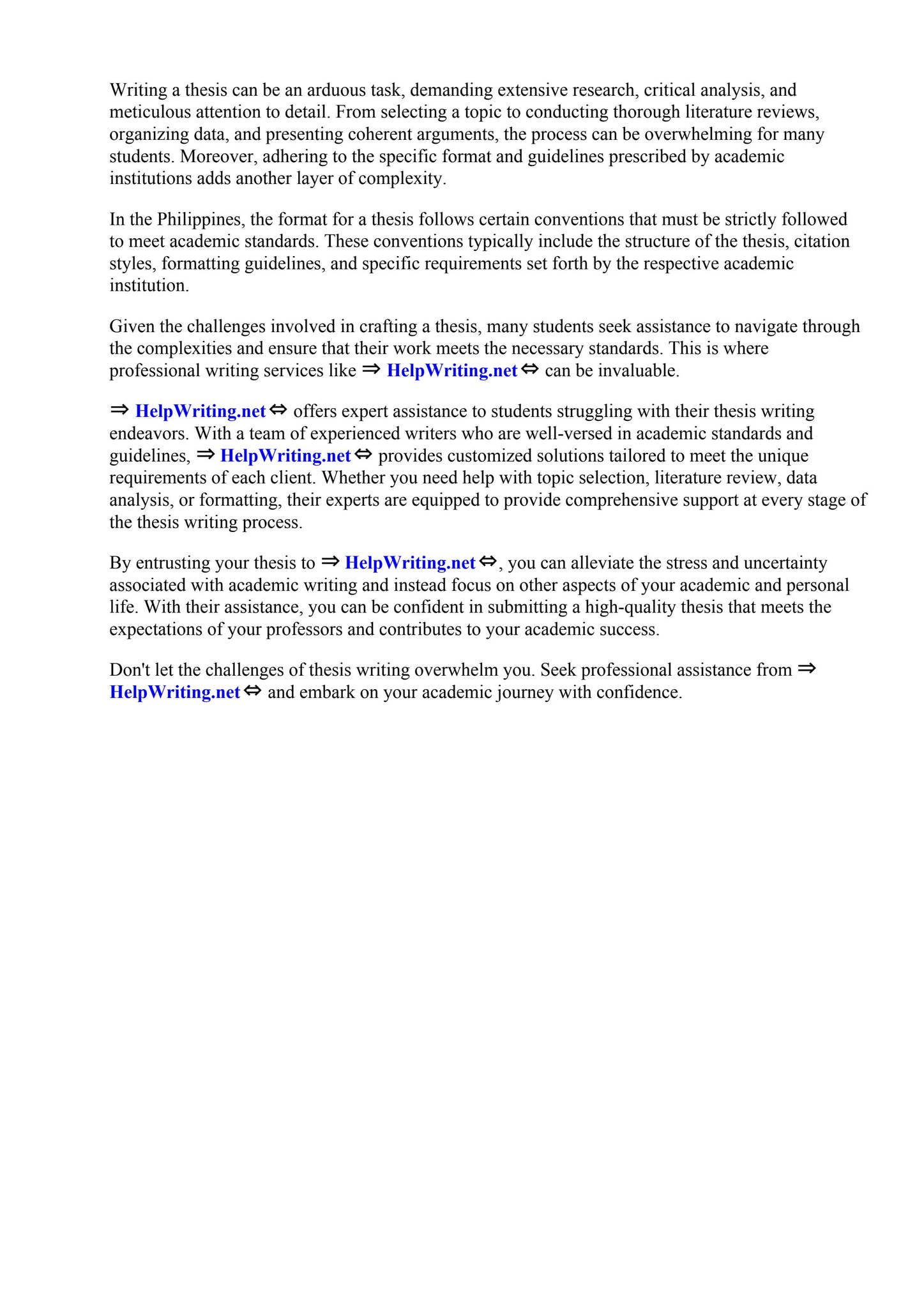 Thesis Format Sample Philippines by University of St. Thomas (Texas ...