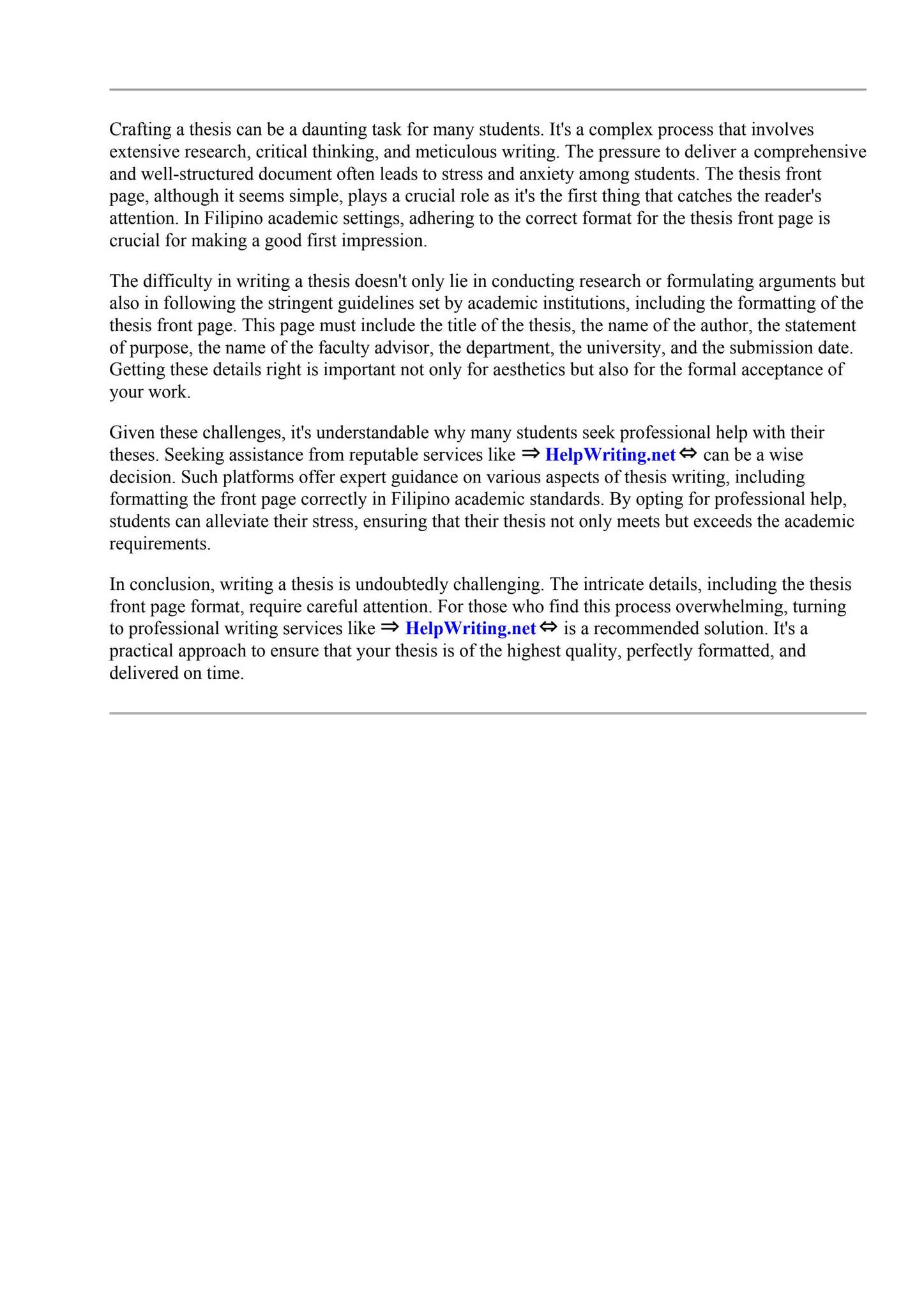 Thesis Front Page Format Filipino by University of Massachusetts Lowell ...