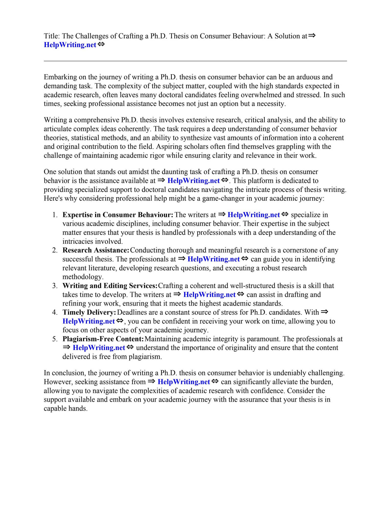 Phd Thesis On Consumer Behaviour Pdf by Southwest Texas Junior College ...