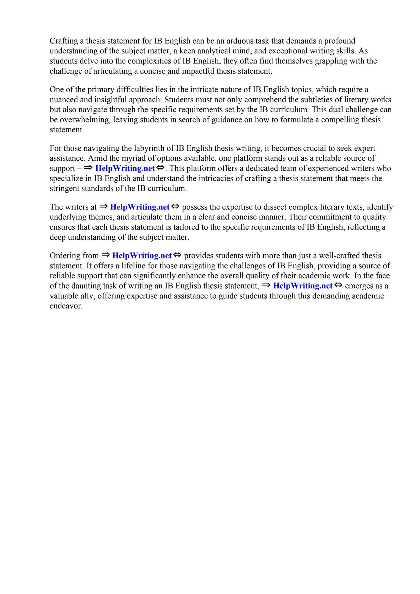 How To Write A Thesis Statement For Ib English by Northwest Nazarene ...