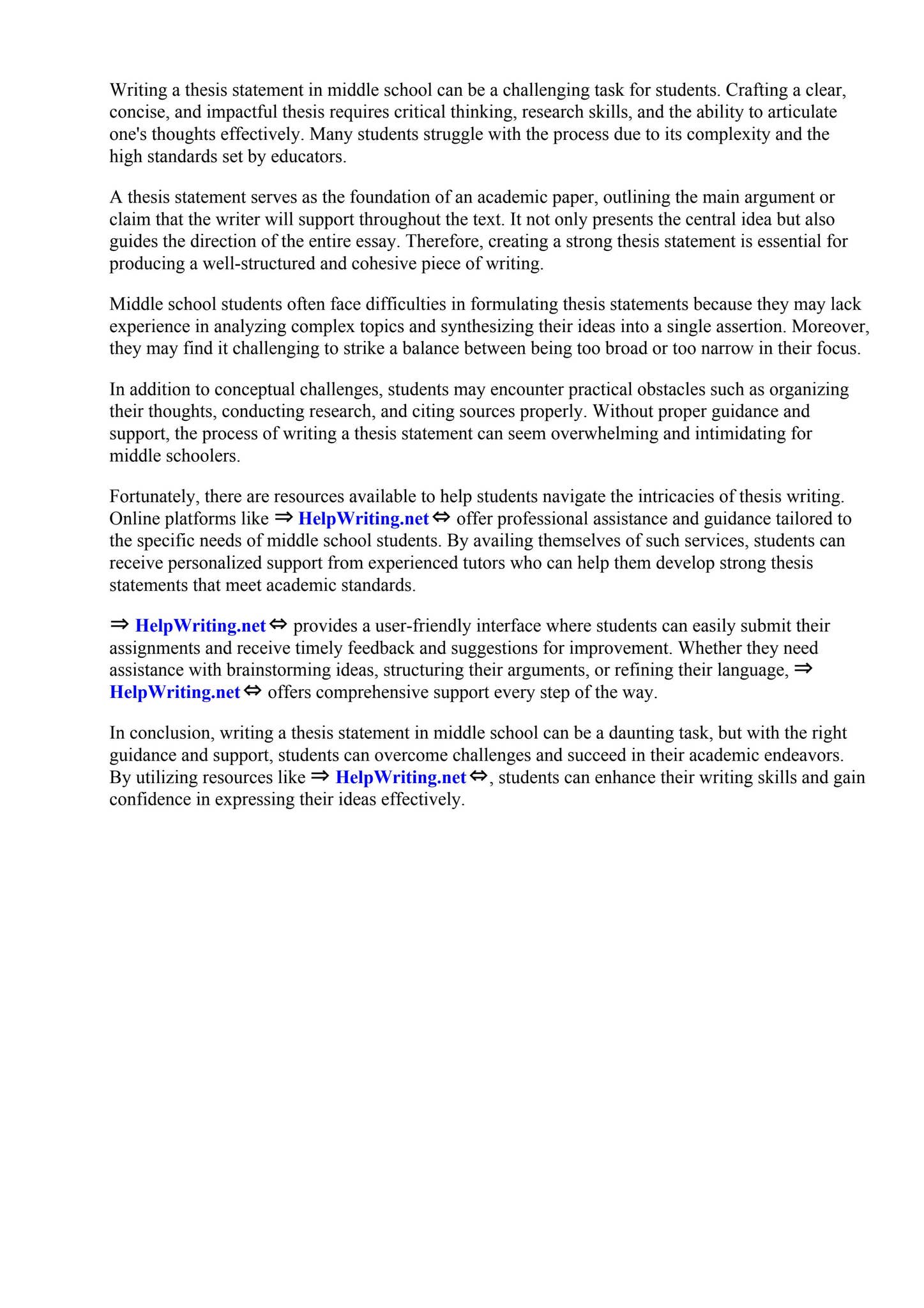 Writing A Thesis Statement Middle School by The Citadel The Military ...