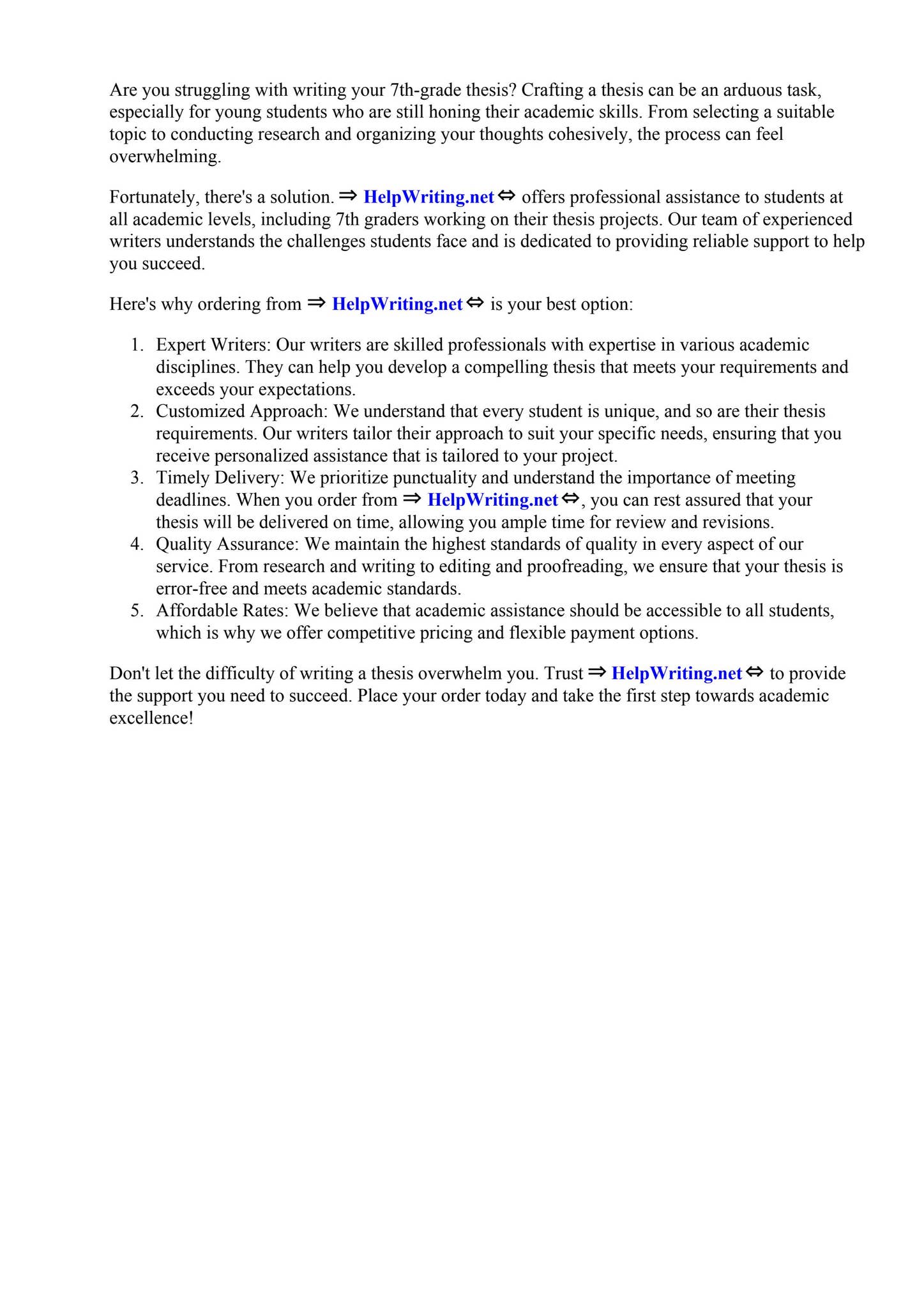 Thesis Examples For 7Th Grade by YTI Career Institute - Issuu