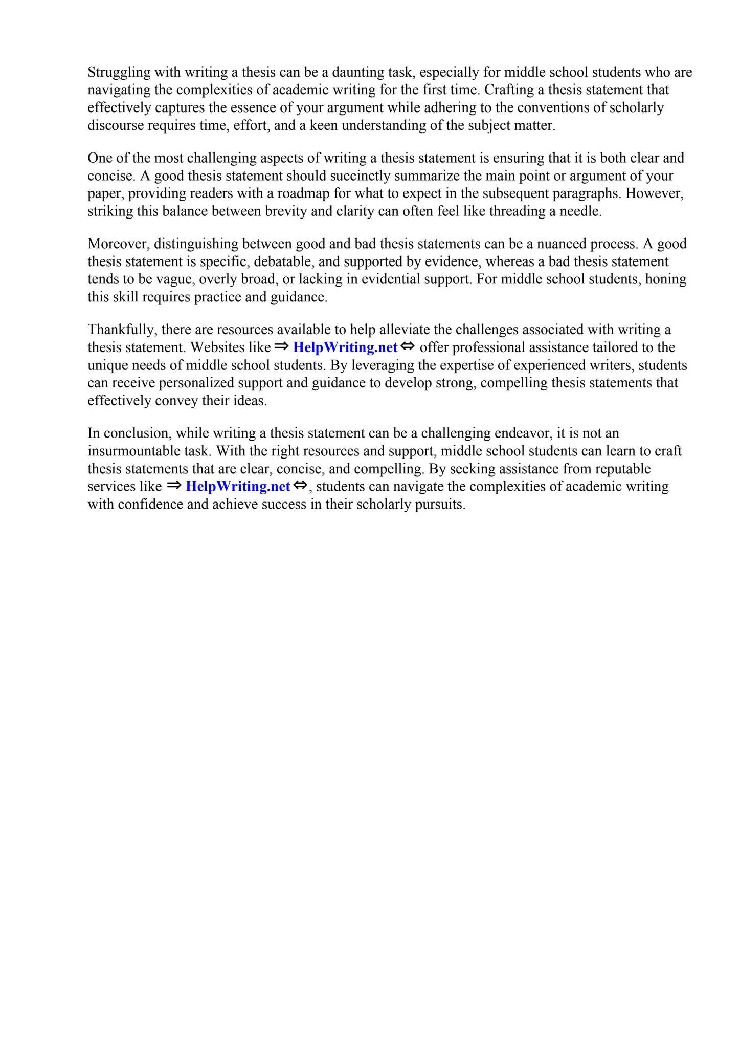 Examples Of Good And Bad Thesis Statements Middle School by Marietta ...