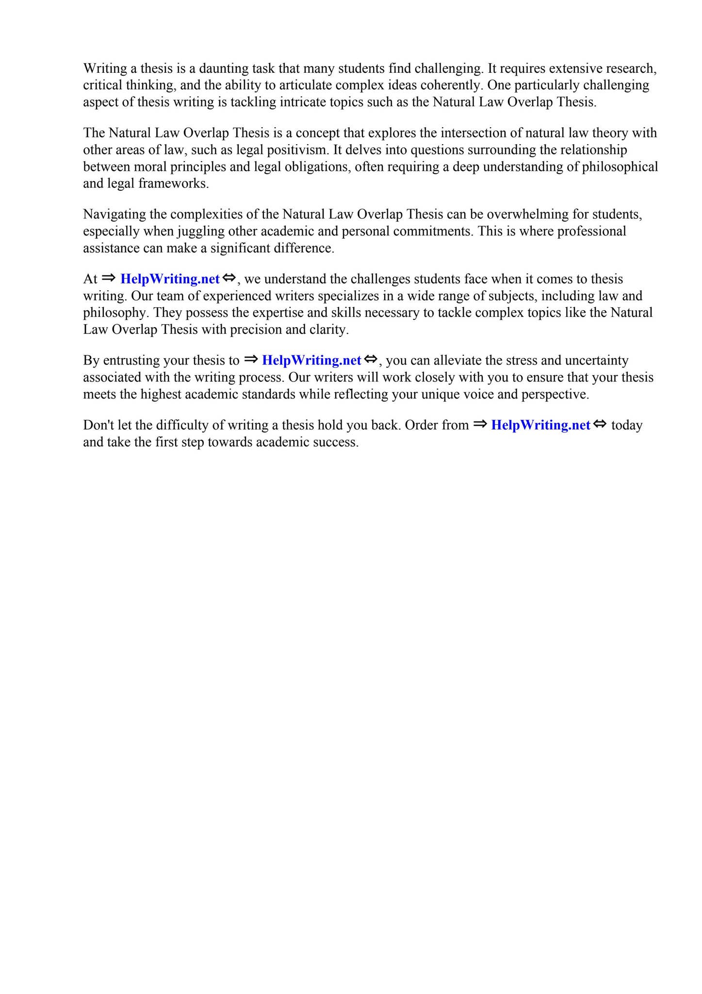 Natural Law Overlap Thesis by Tennessee College of Applied Sciences ...