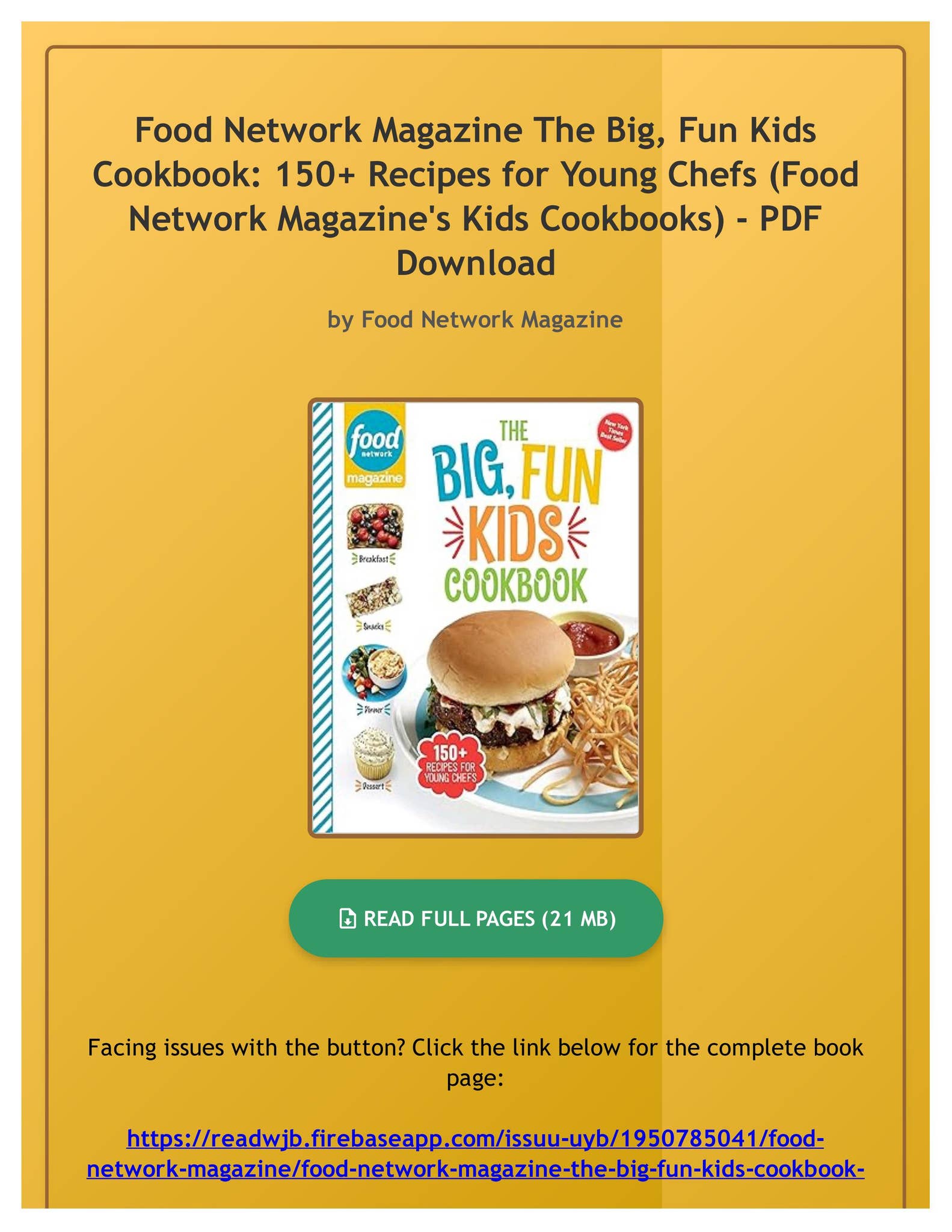 (FREE) (PDF) Food Network Magazine The Big, Fun Kids Cookbook: 150 ...