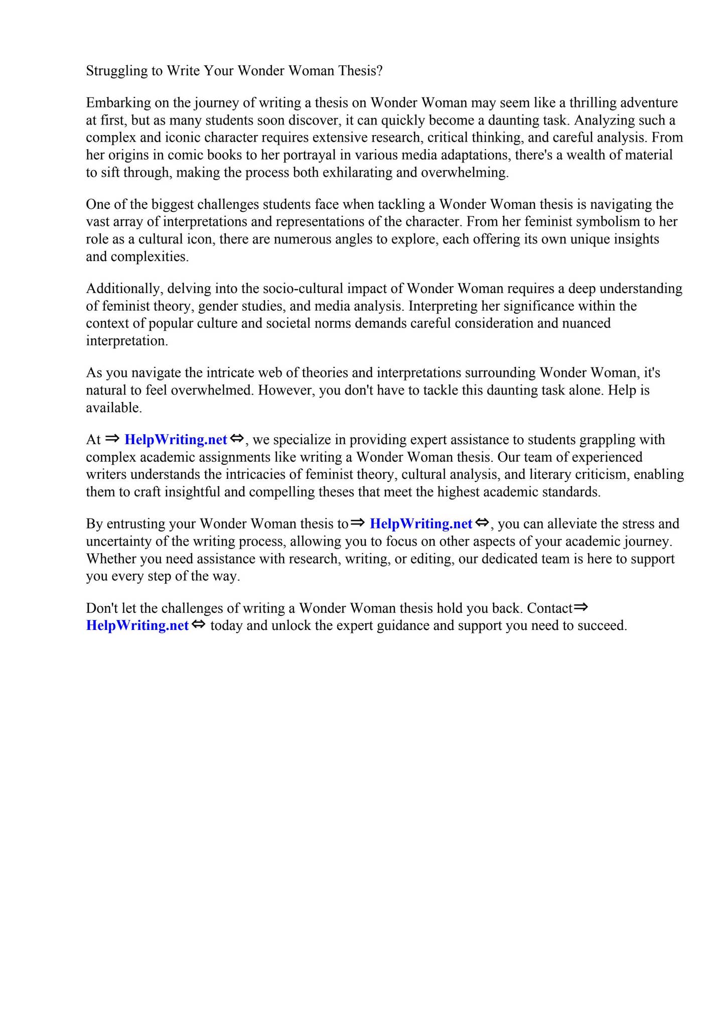 Wonder Woman Thesis by Liberty University - Issuu