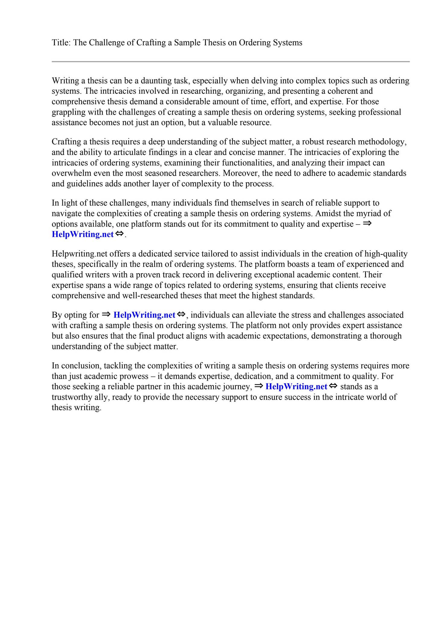 Sample Thesis Of Ordering System by Angeles College - Issuu