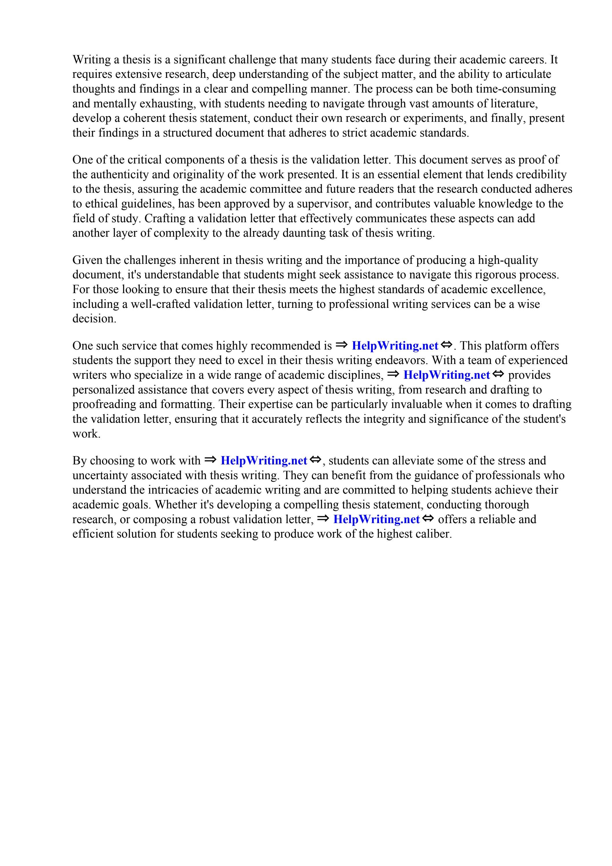 Thesis Validation Letter by Moreno Valley College - Issuu