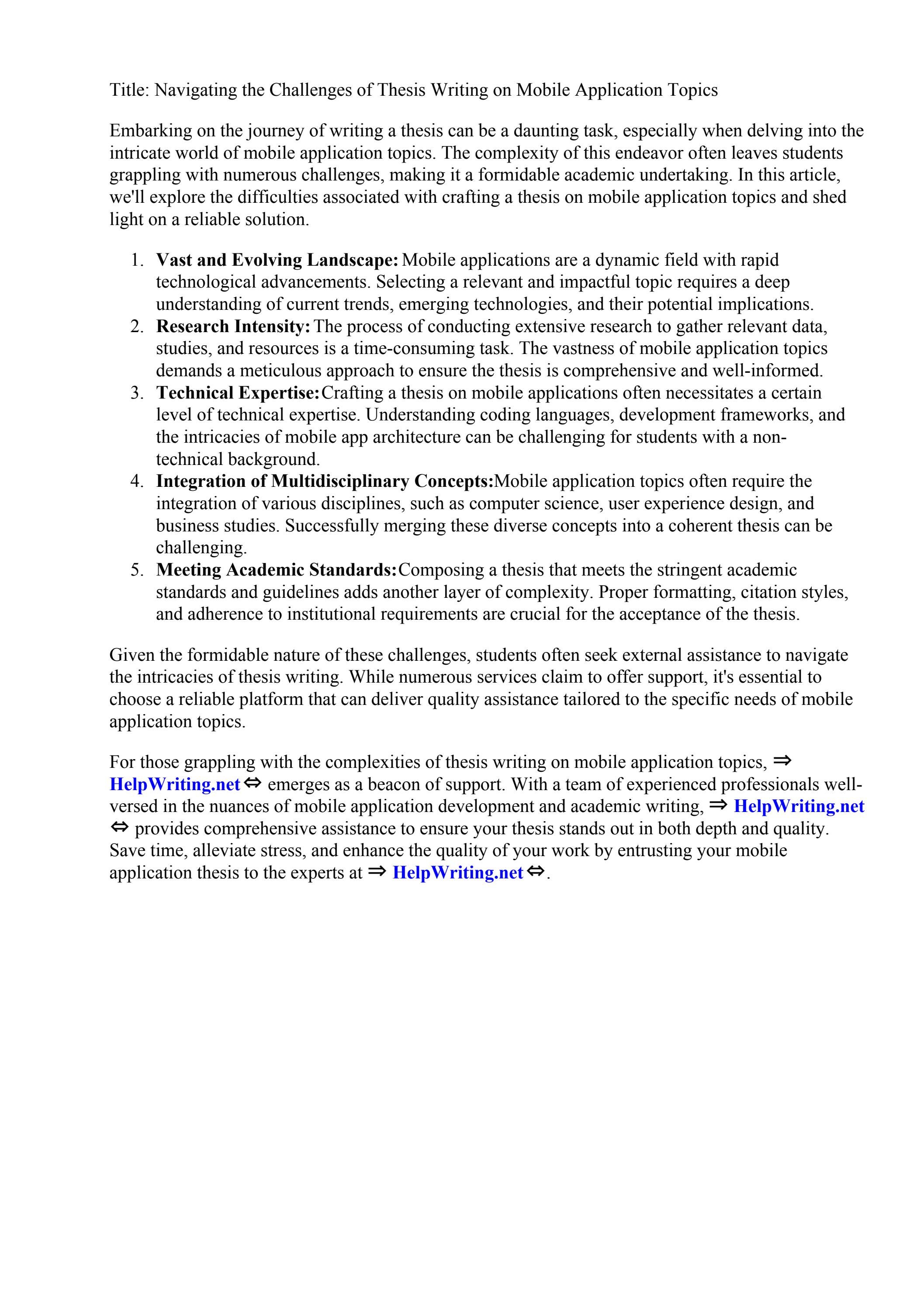 Thesis Topics For Mobile Application by University of Nebraska Medical ...