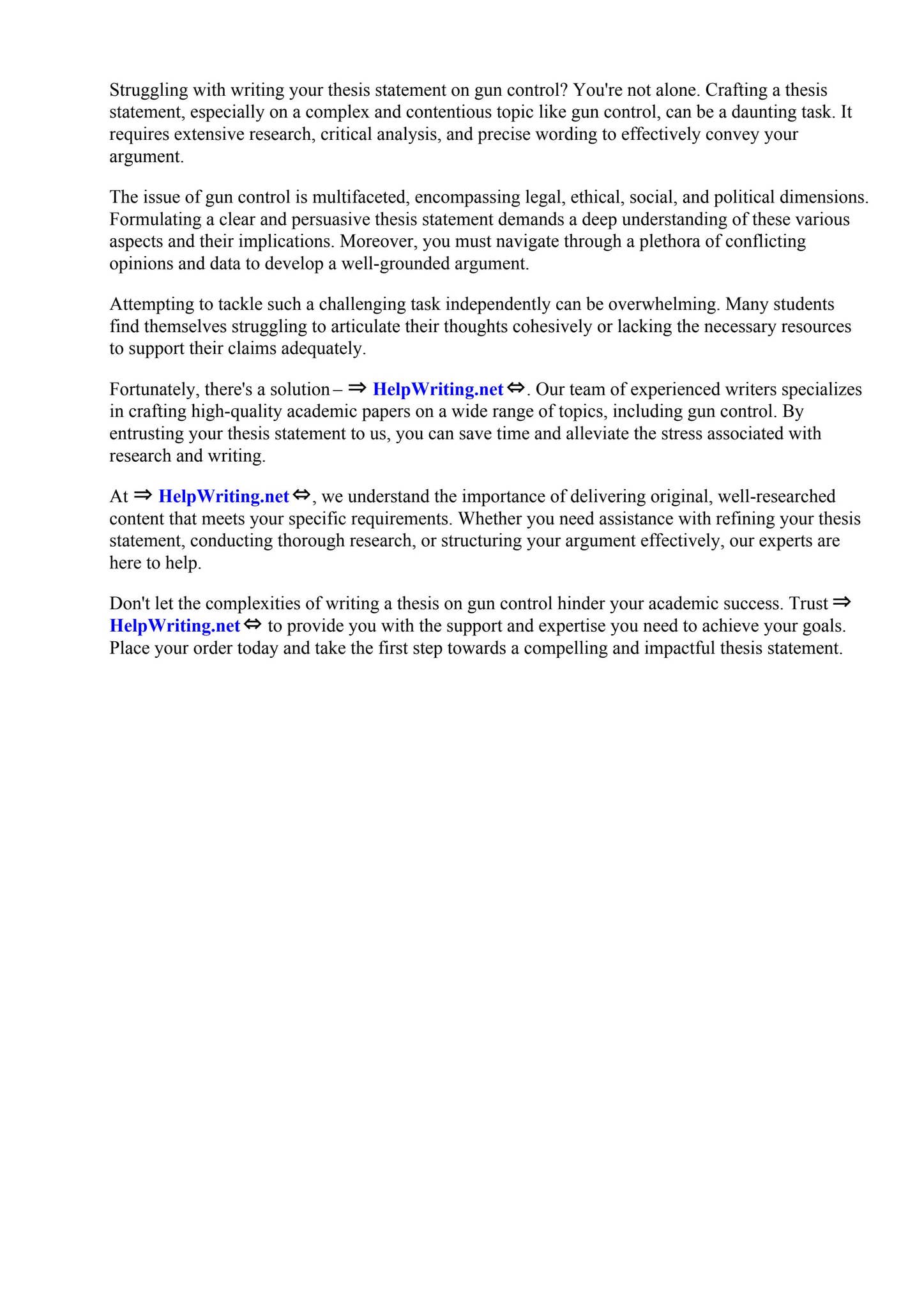Example Thesis Statement On Gun Control by B. H. Carroll Theological ...