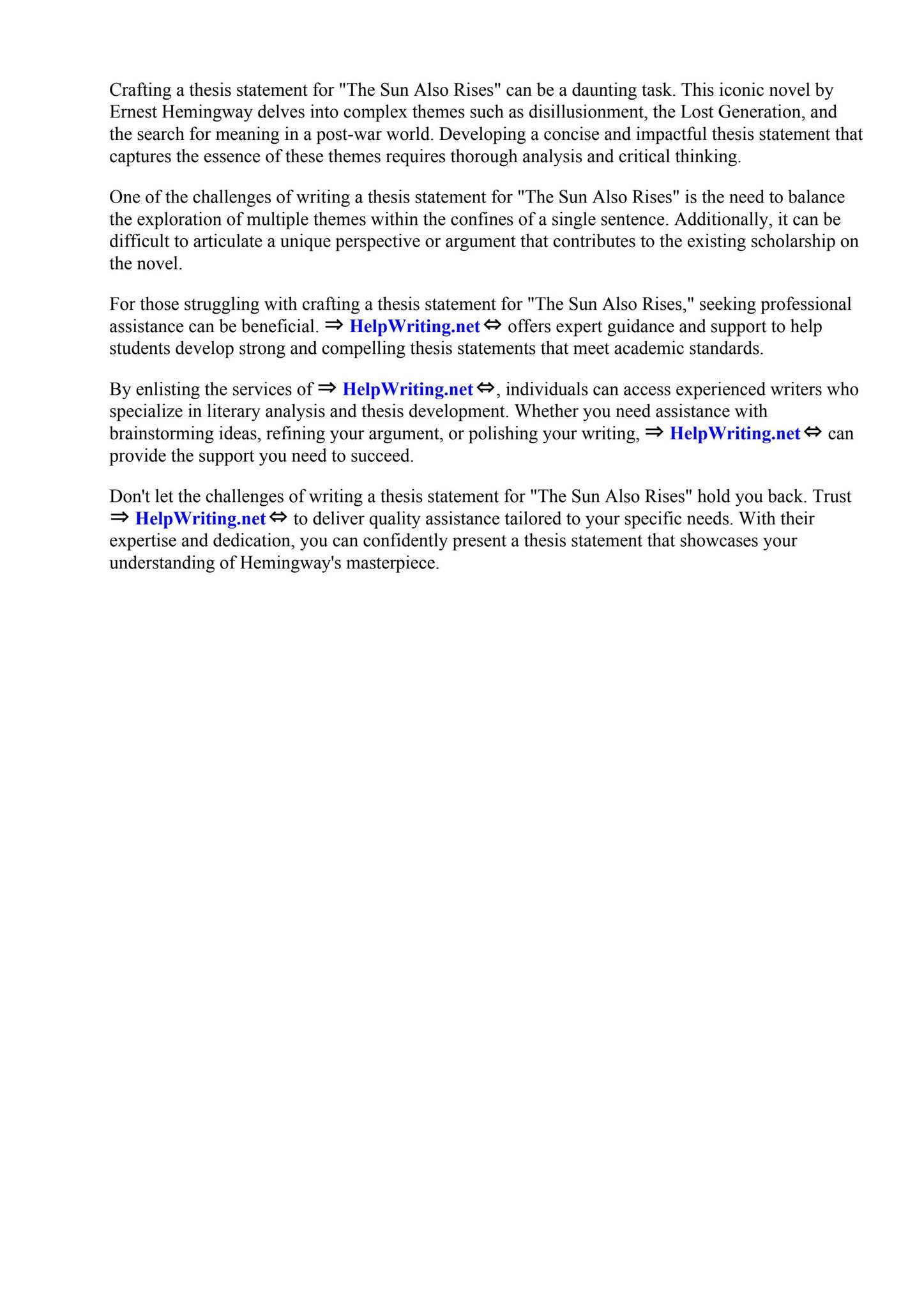 Thesis Statement Sun Also Rises by American Military University - Issuu