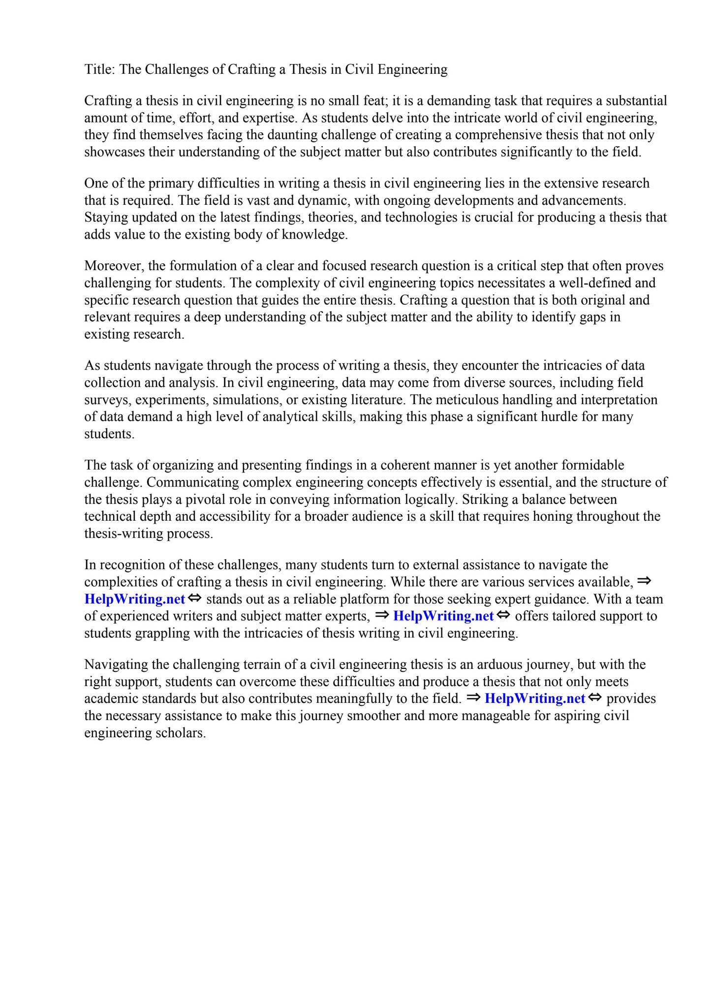 Sample Thesis Title Civil Engineering by Western Piedmont Community College - Issuu