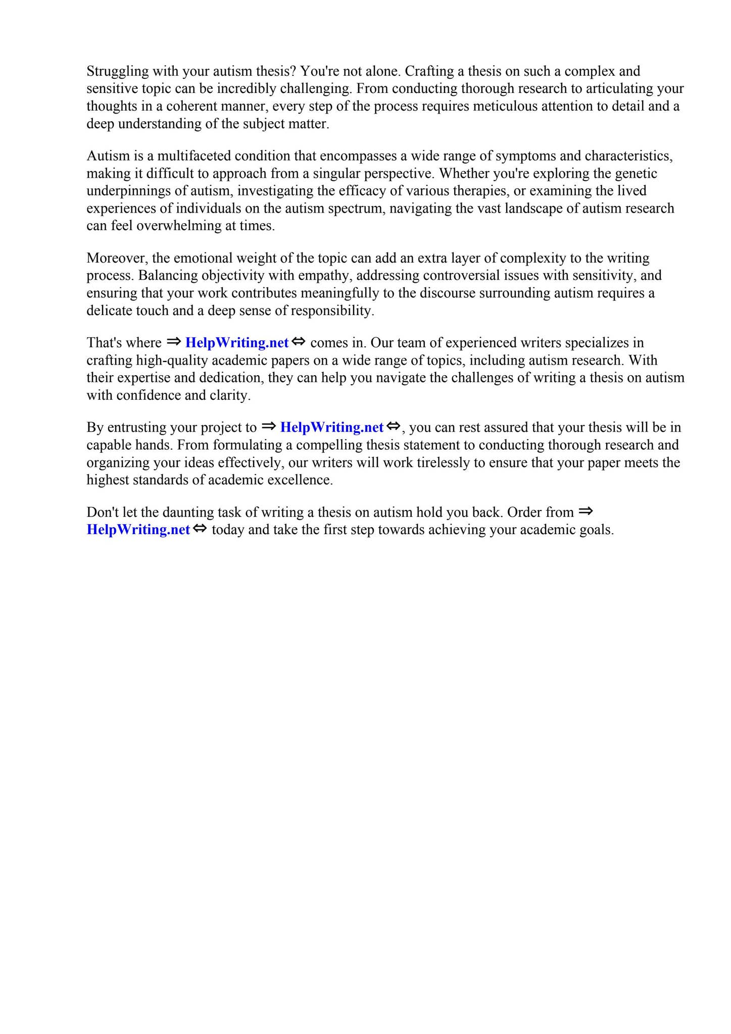 Autism Thesis Sentence by Ouachita Baptist University - Issuu