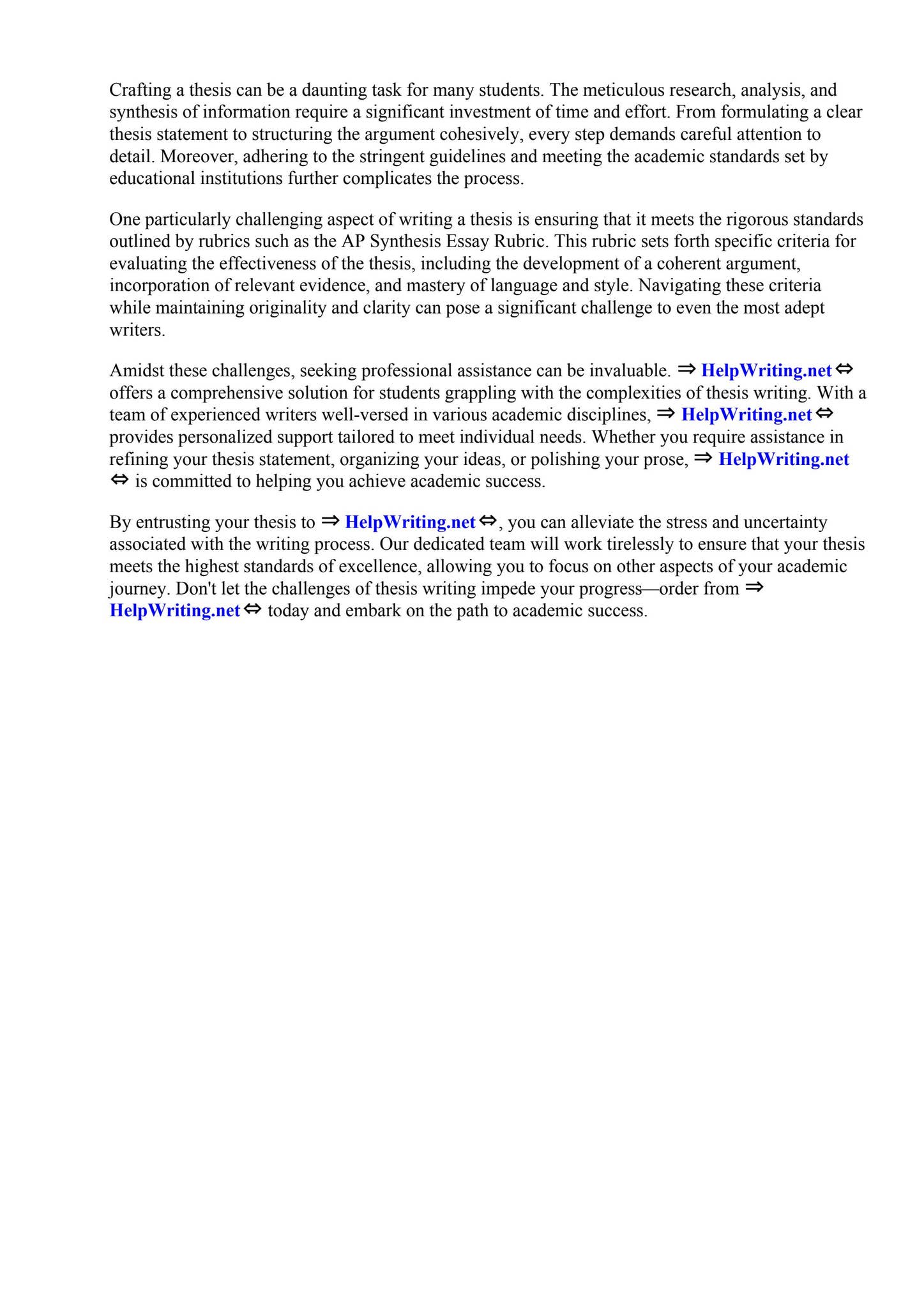 Ap Synthesis Essay Rubric by Bay Atlantic University - Issuu