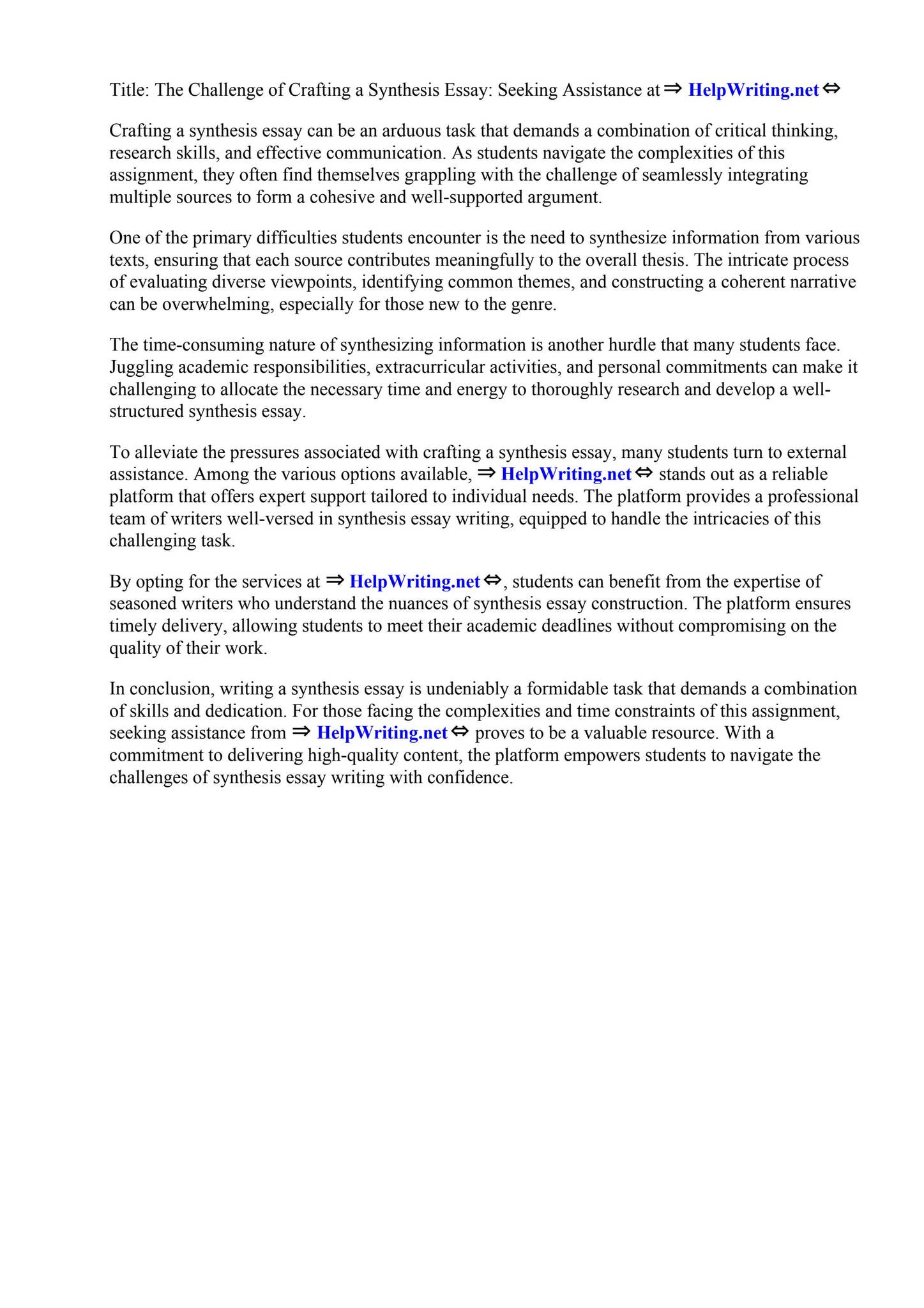 Synthesis Essay Ideas by George Fox University - Issuu