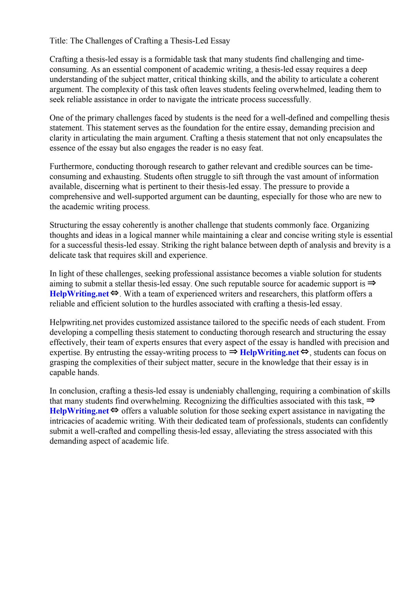Thesis Led Essay by Laurel University - Issuu