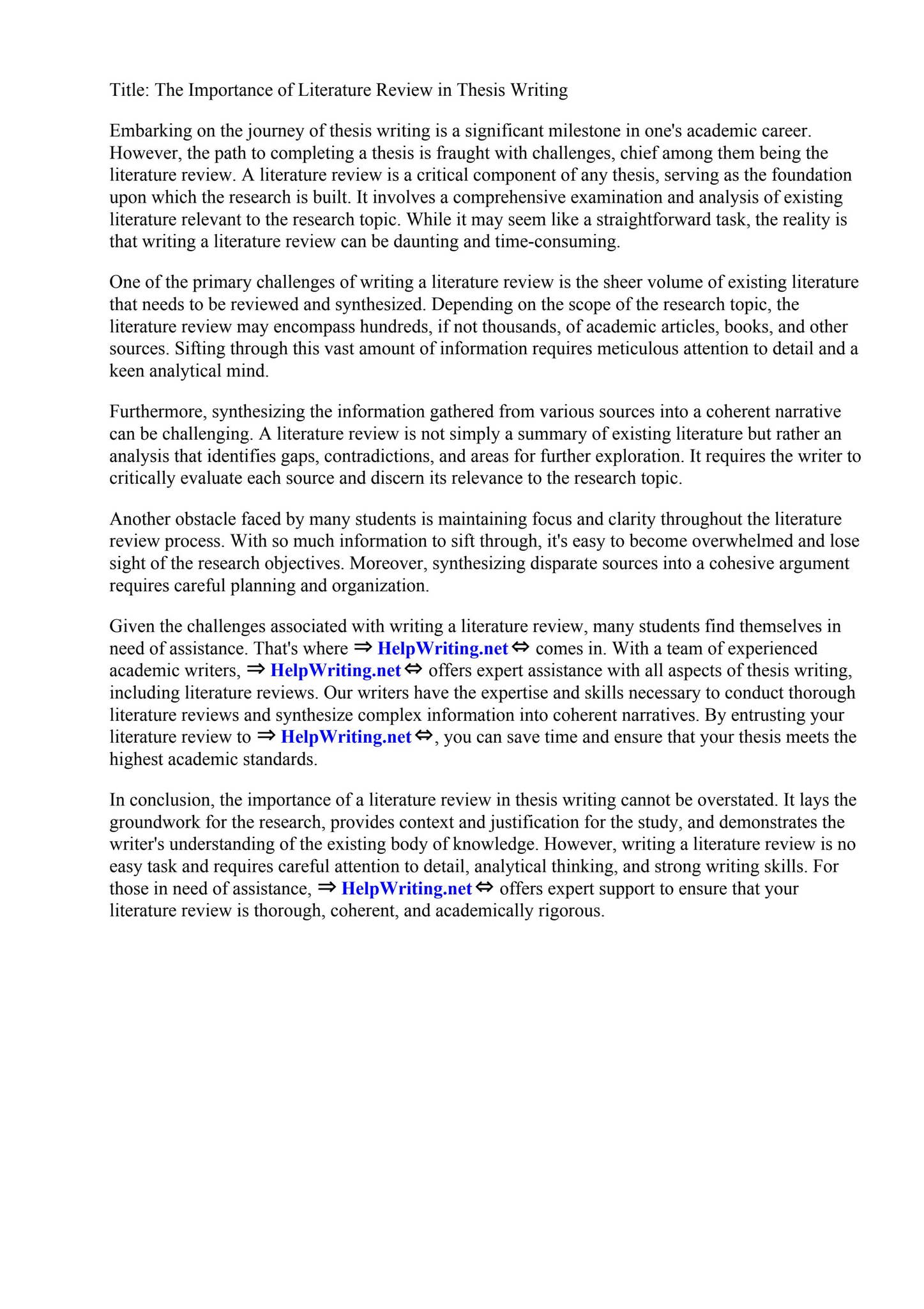 Importance Of Literature Review In Thesis Writing by New England ...