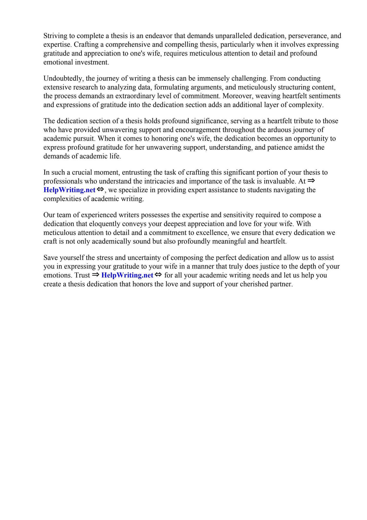 Thesis Dedication Wife by Eastern International College - Issuu