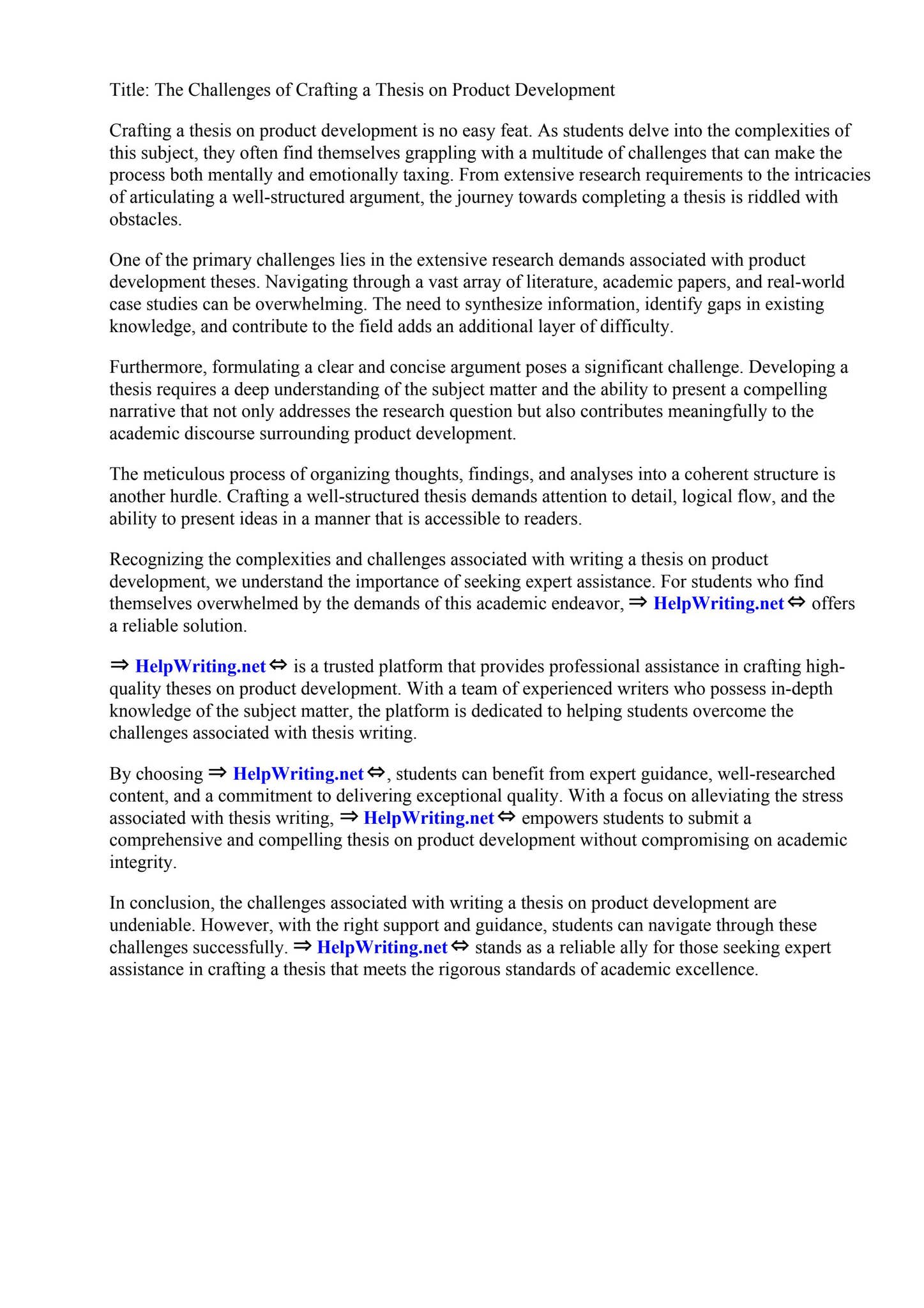 Thesis Paper On Product Development by Mitchell Hamline School of Law ...