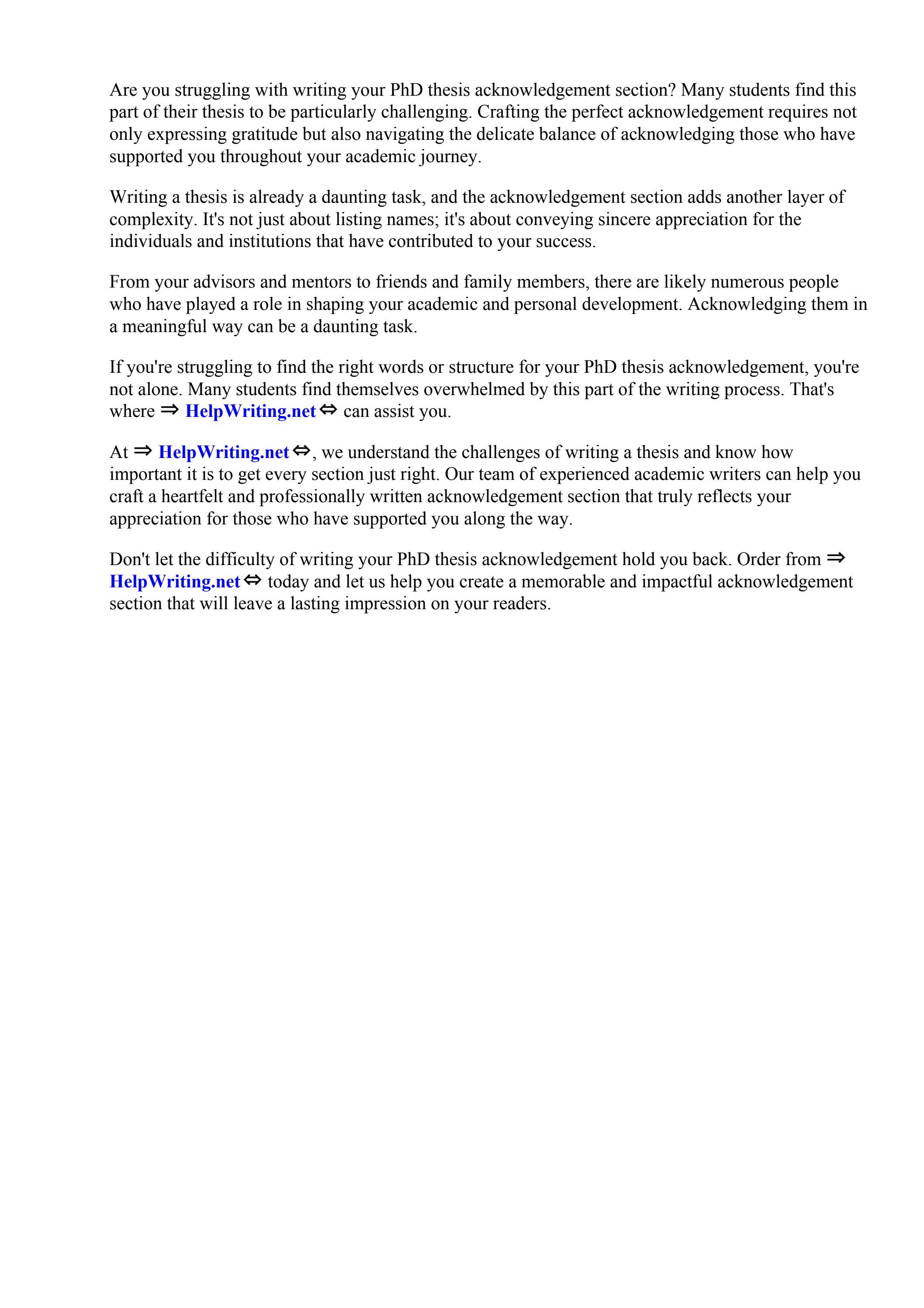 How To Write Phd Thesis Acknowledgement by American Samoa Community ...