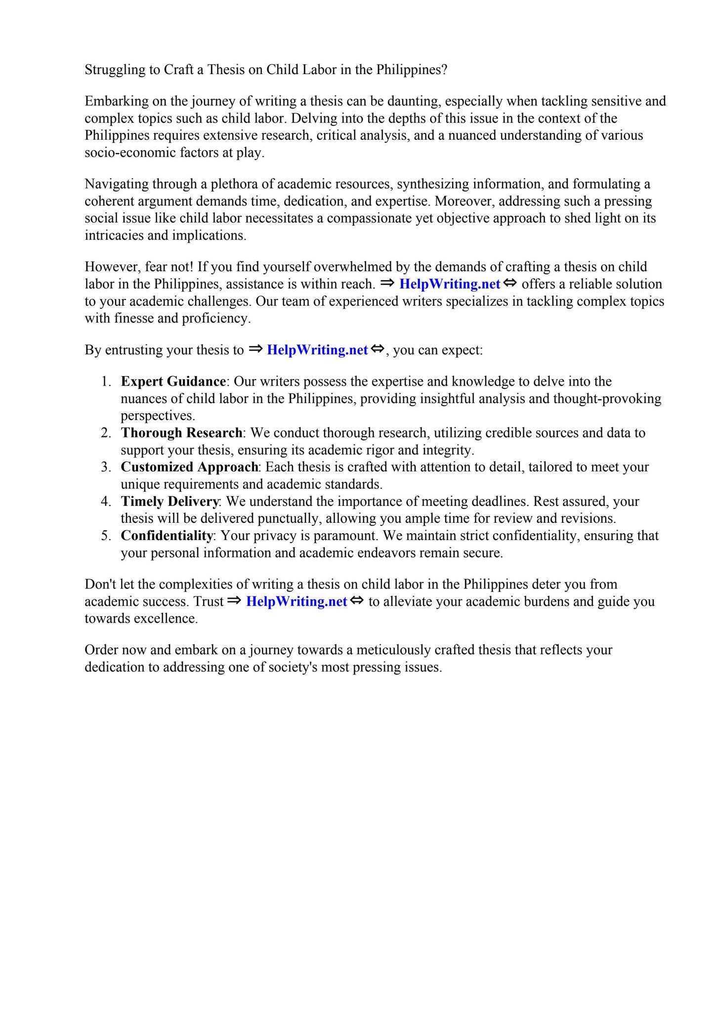 Example Thesis About Child Labor In The Philippines by Palo Alto ...