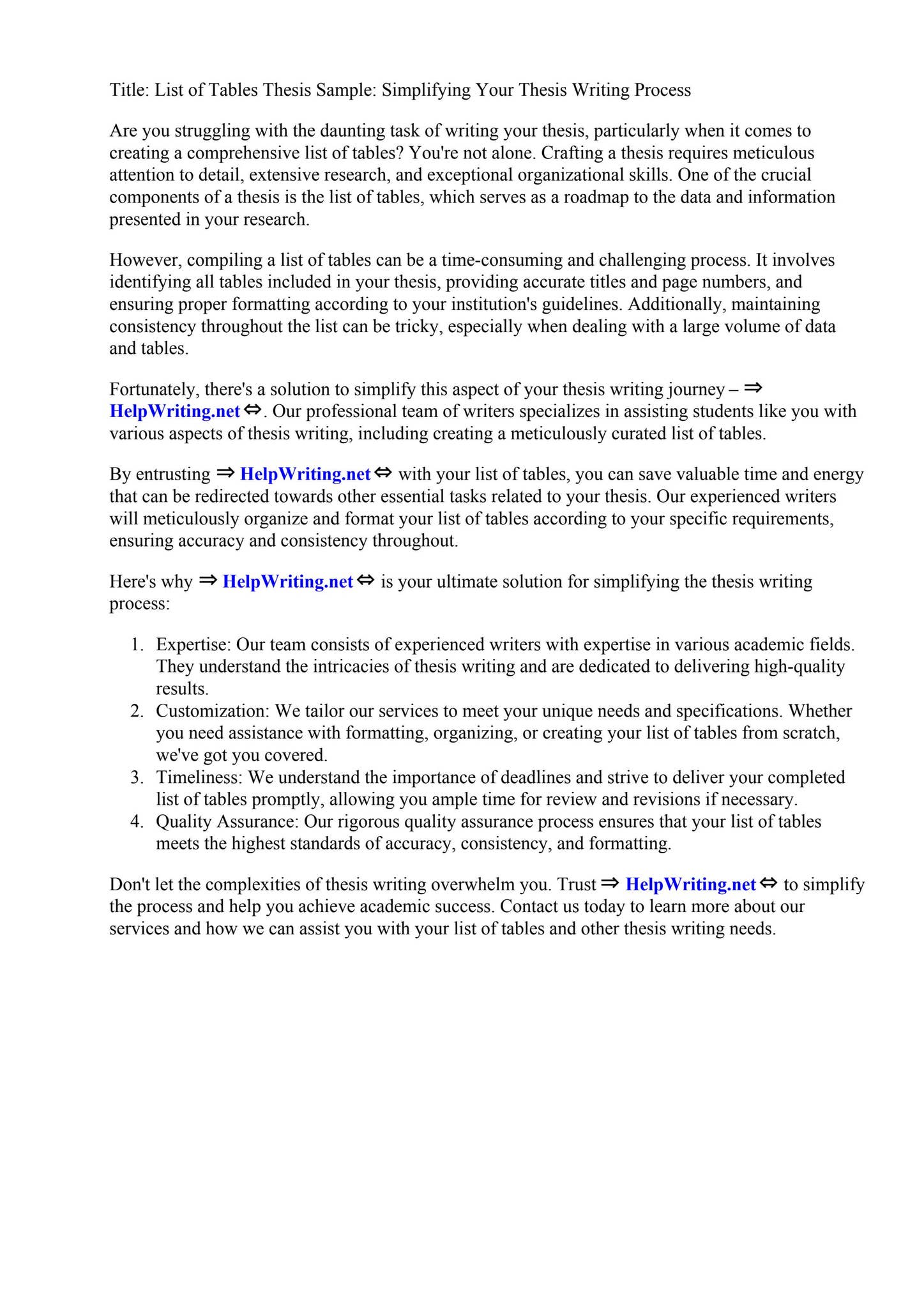 List Of Tables Thesis Sample by St. Louis College of Health Careers - Issuu