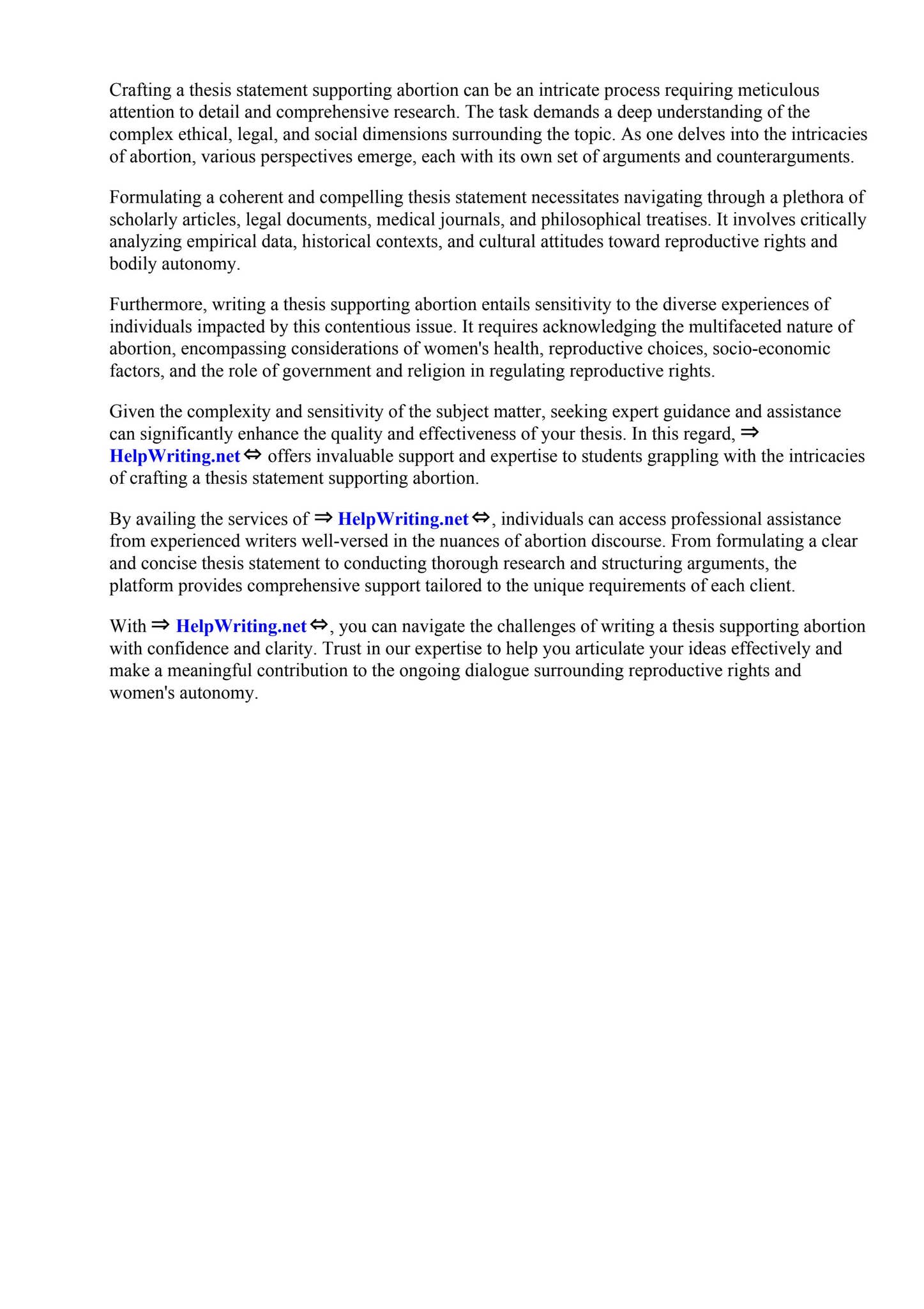 Thesis Statement Supporting Abortion by Chaminade University of ...