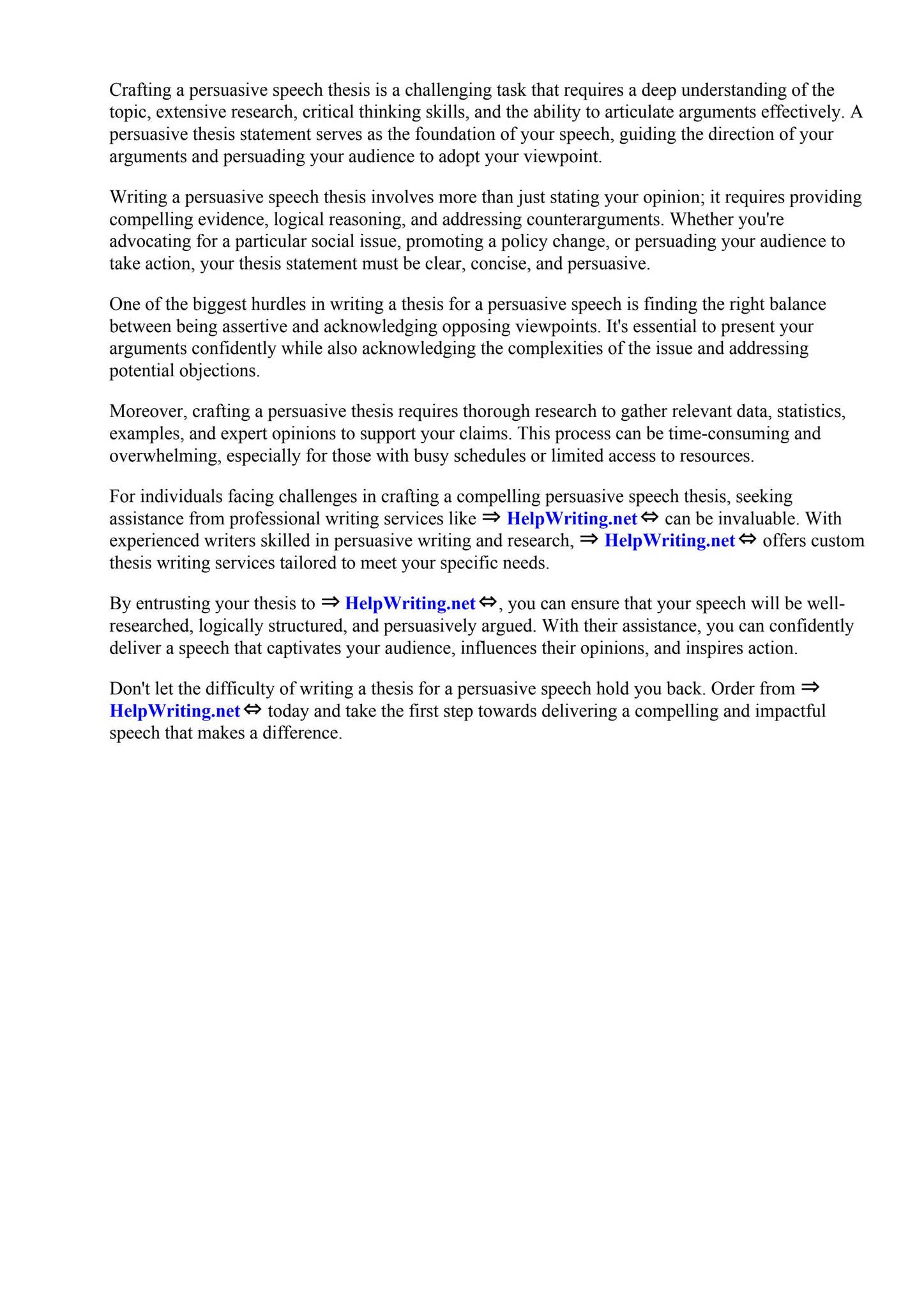 Persuasive Speech Thesis Examples by East Central Community College - Issuu