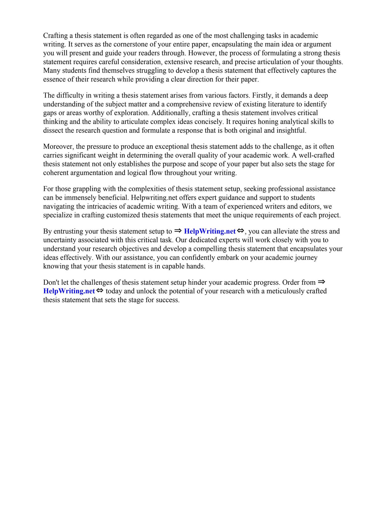 Thesis Statement Setup by Housatonic Community College - Issuu